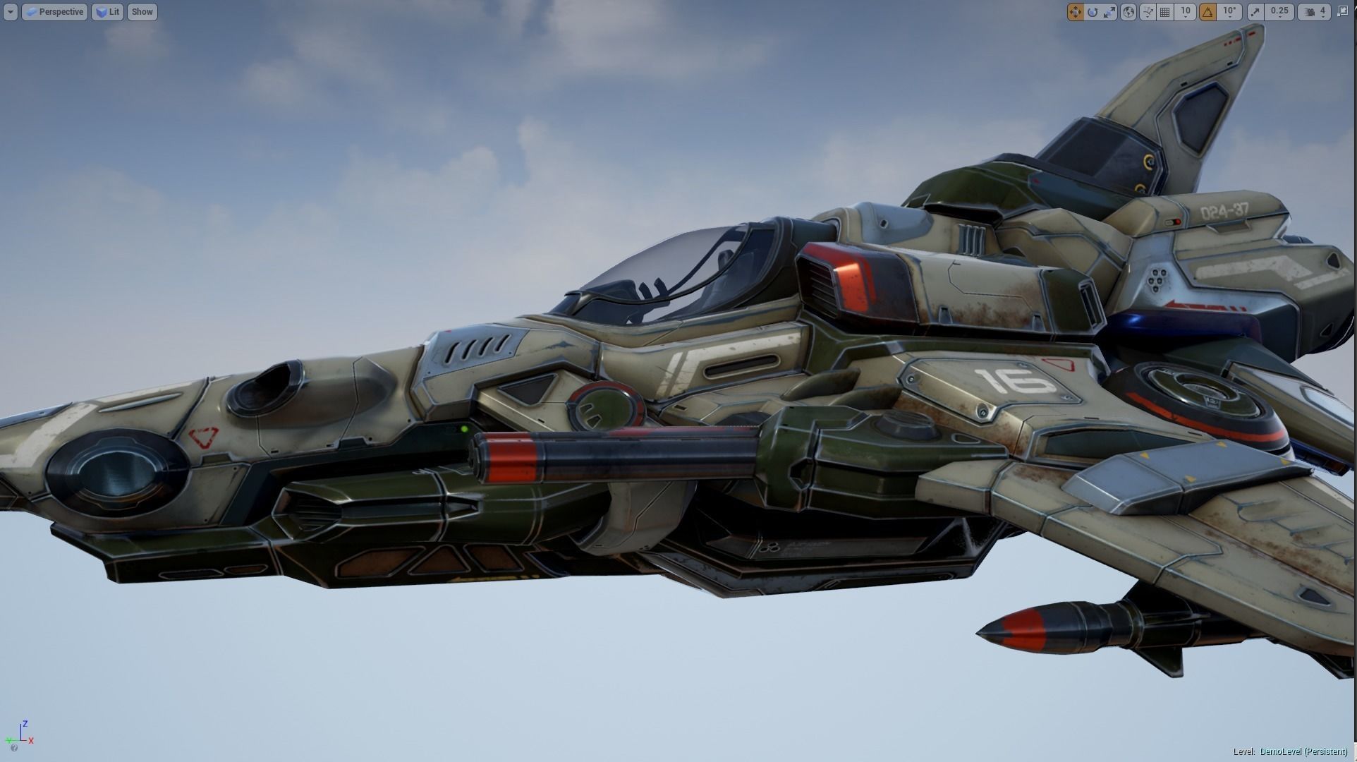 3D model Interceptor Spaceship - game model VR / AR / low-poly | CGTrader