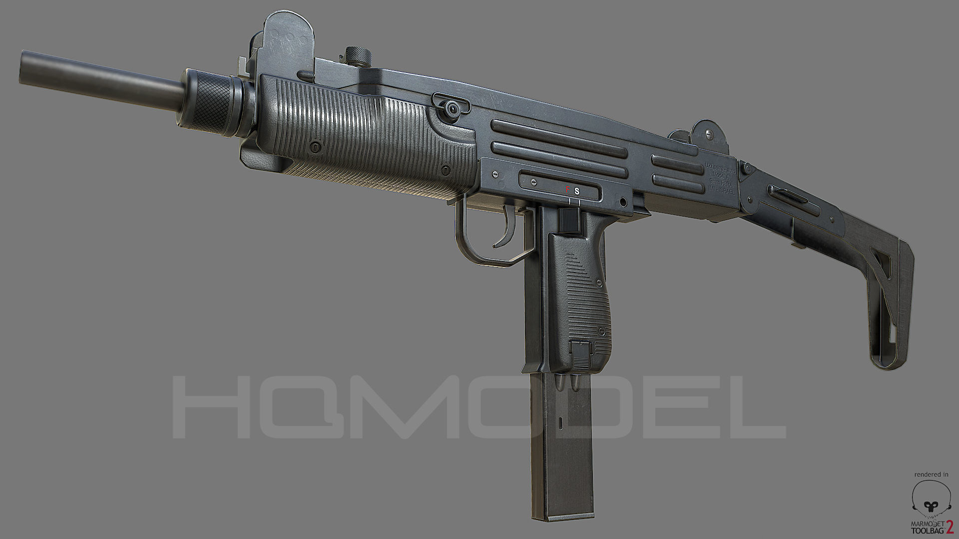 3D model Uzi SMG Gun PBR Generic VR / AR / low-poly | CGTrader