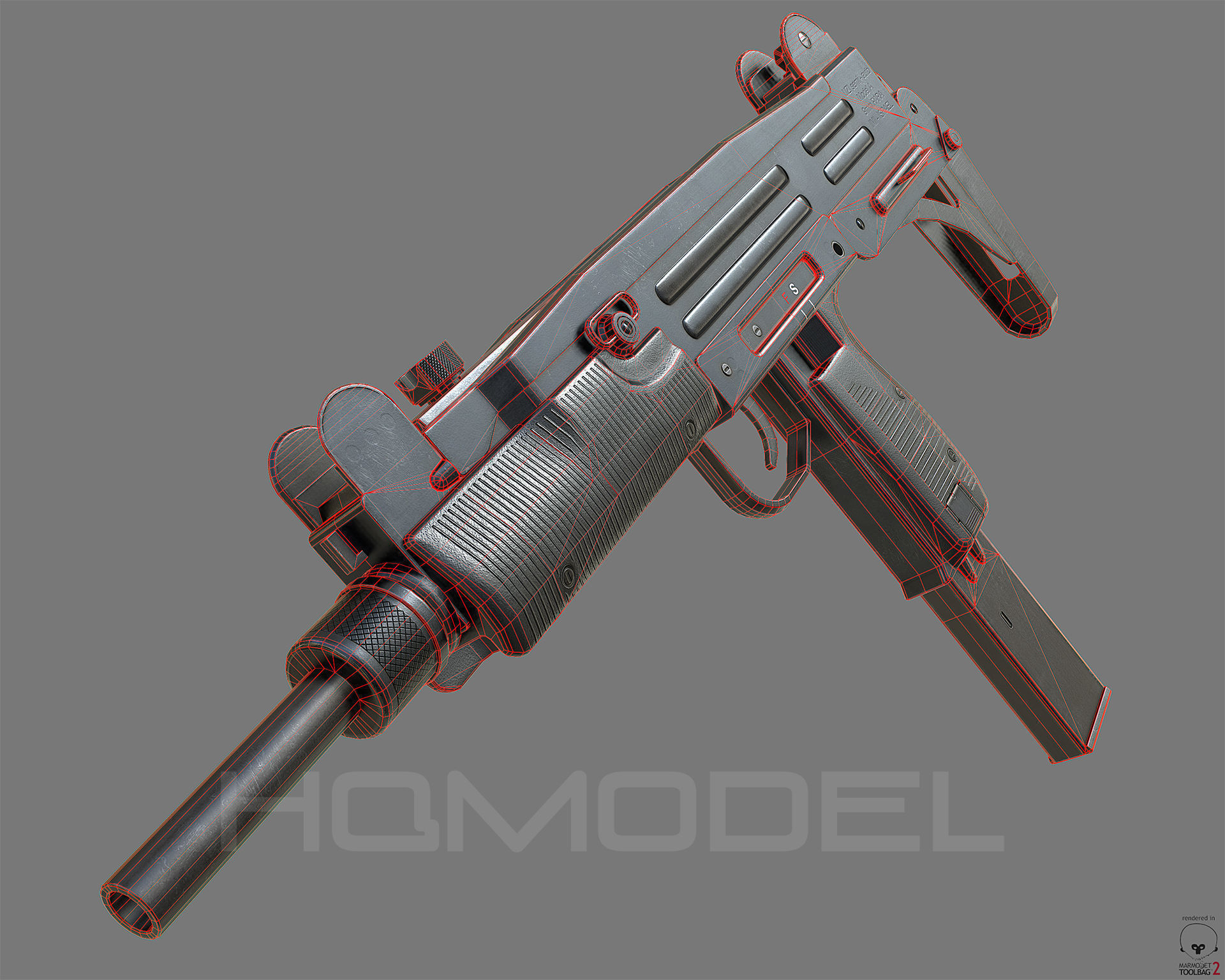 3D model Uzi SMG Gun PBR Generic VR / AR / low-poly | CGTrader