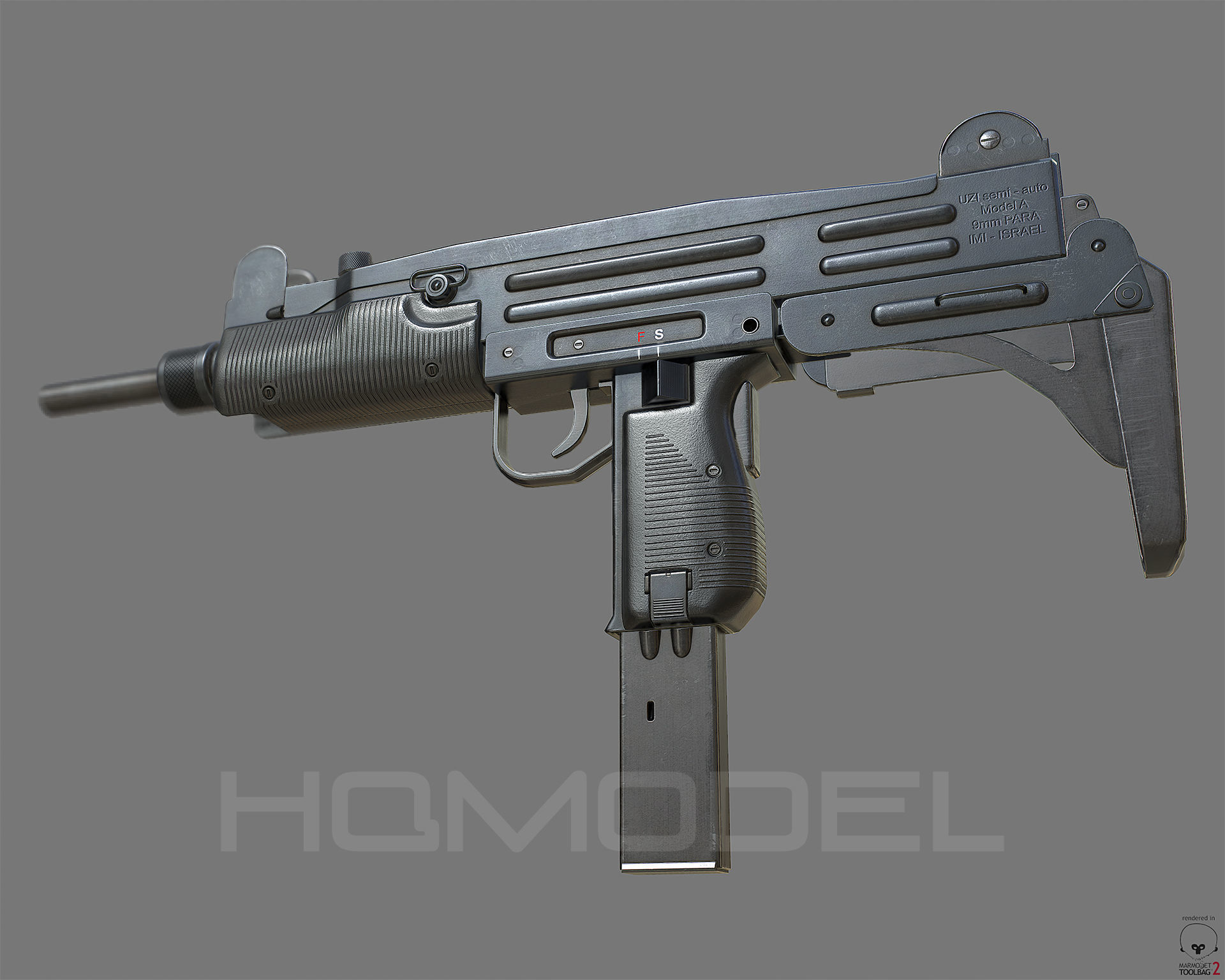 3D model Uzi SMG Gun PBR Generic VR / AR / low-poly | CGTrader