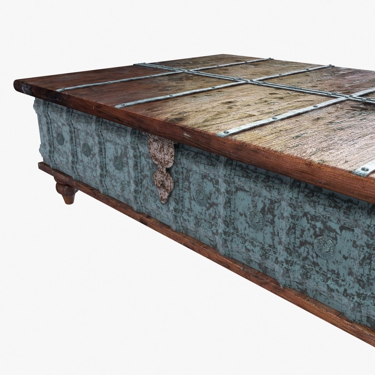distressed trunk coffee table 3D model | CGTrader