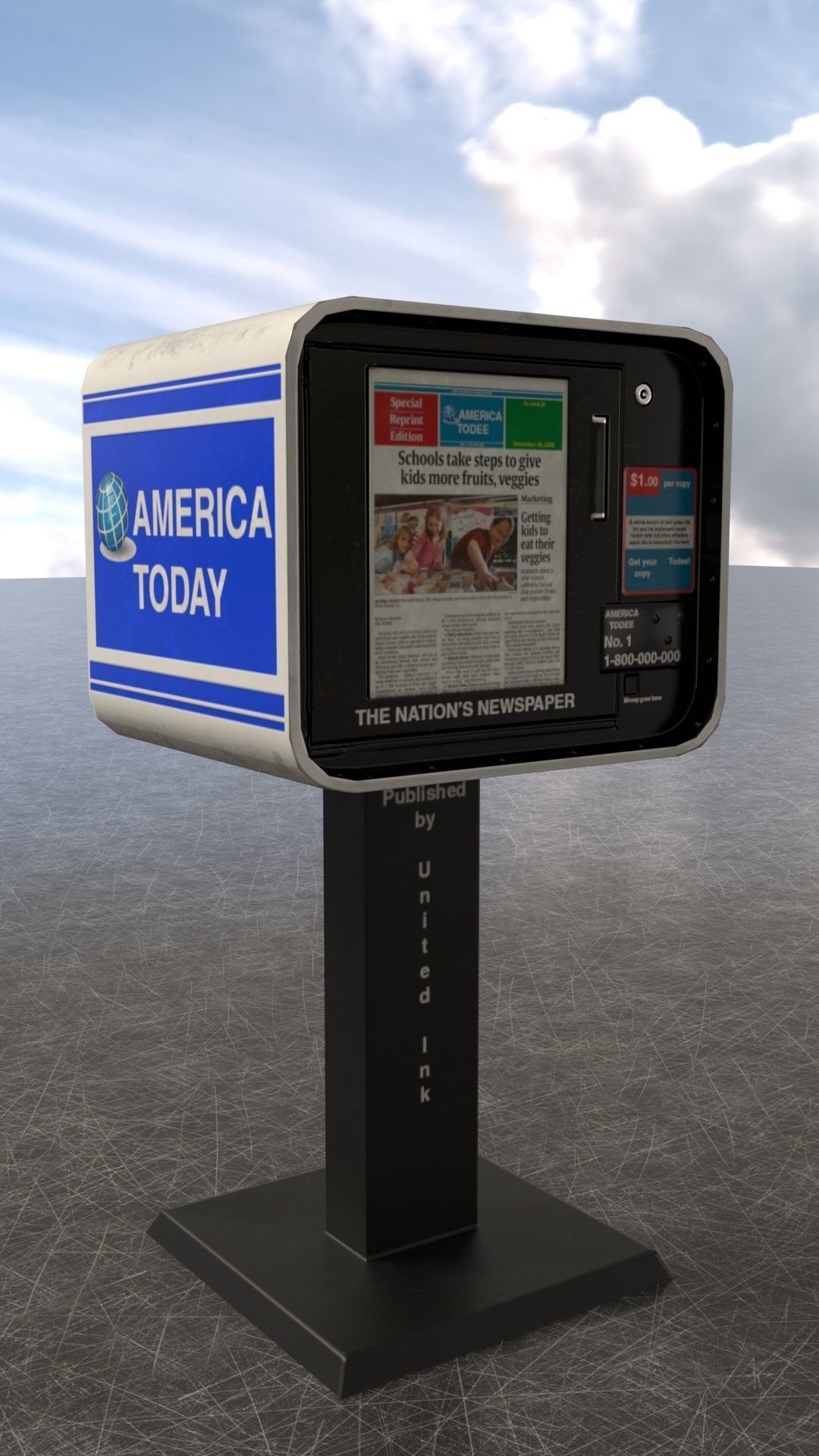 3D model PBR Newspaper Vending Machines VR / AR / low-poly | CGTrader
