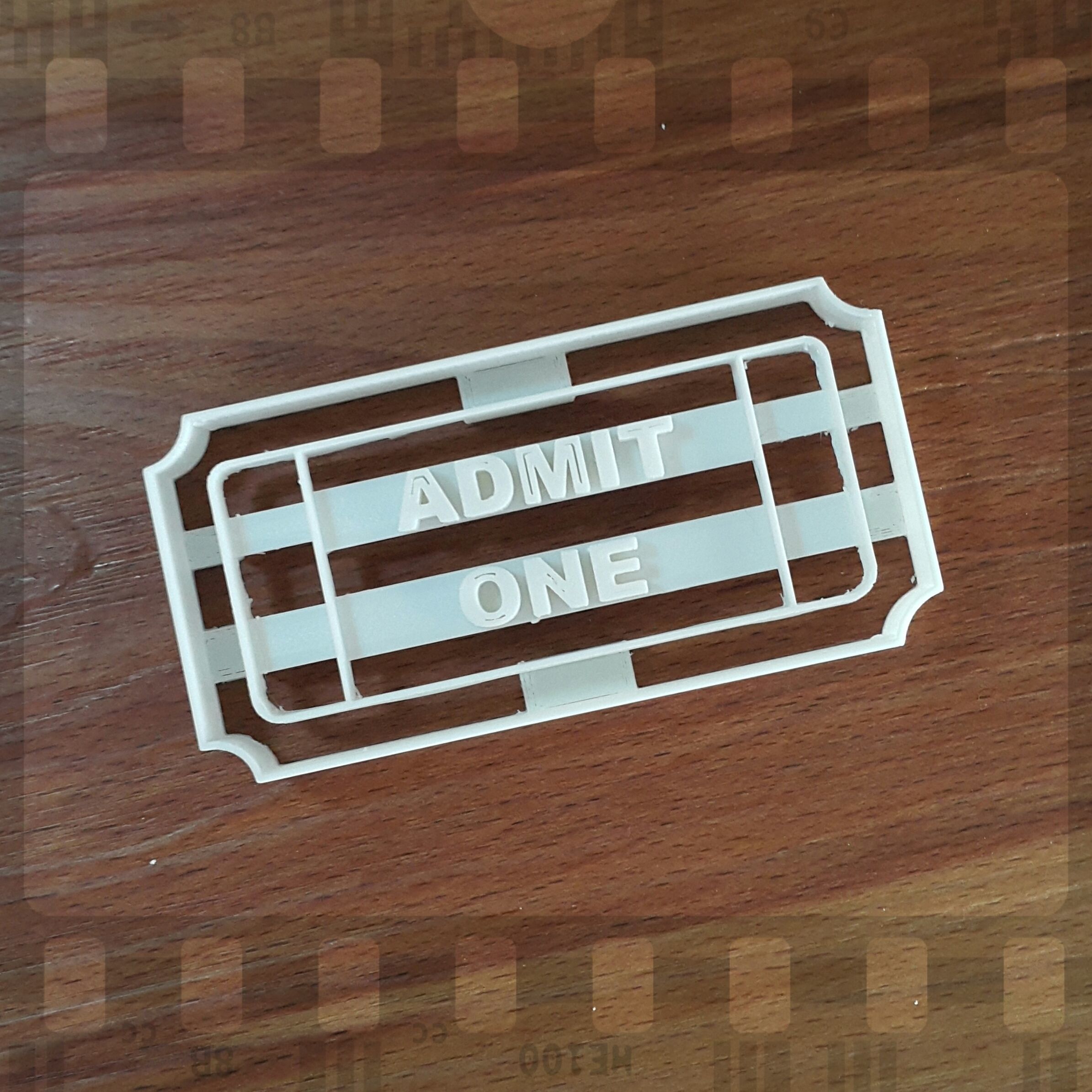 Admit 1 ticket cookie cutter 3D model 3D printable | CGTrader