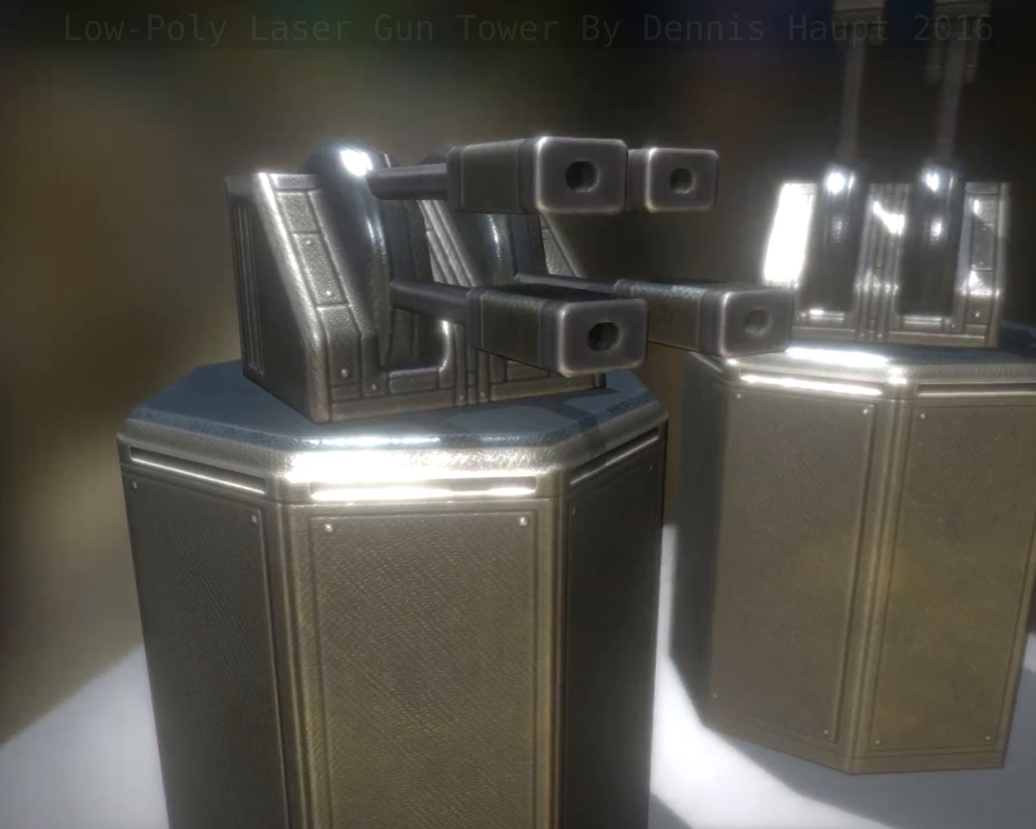 3D model Low Poly Laser Gun Tower with Animations VR / AR / low-poly ...