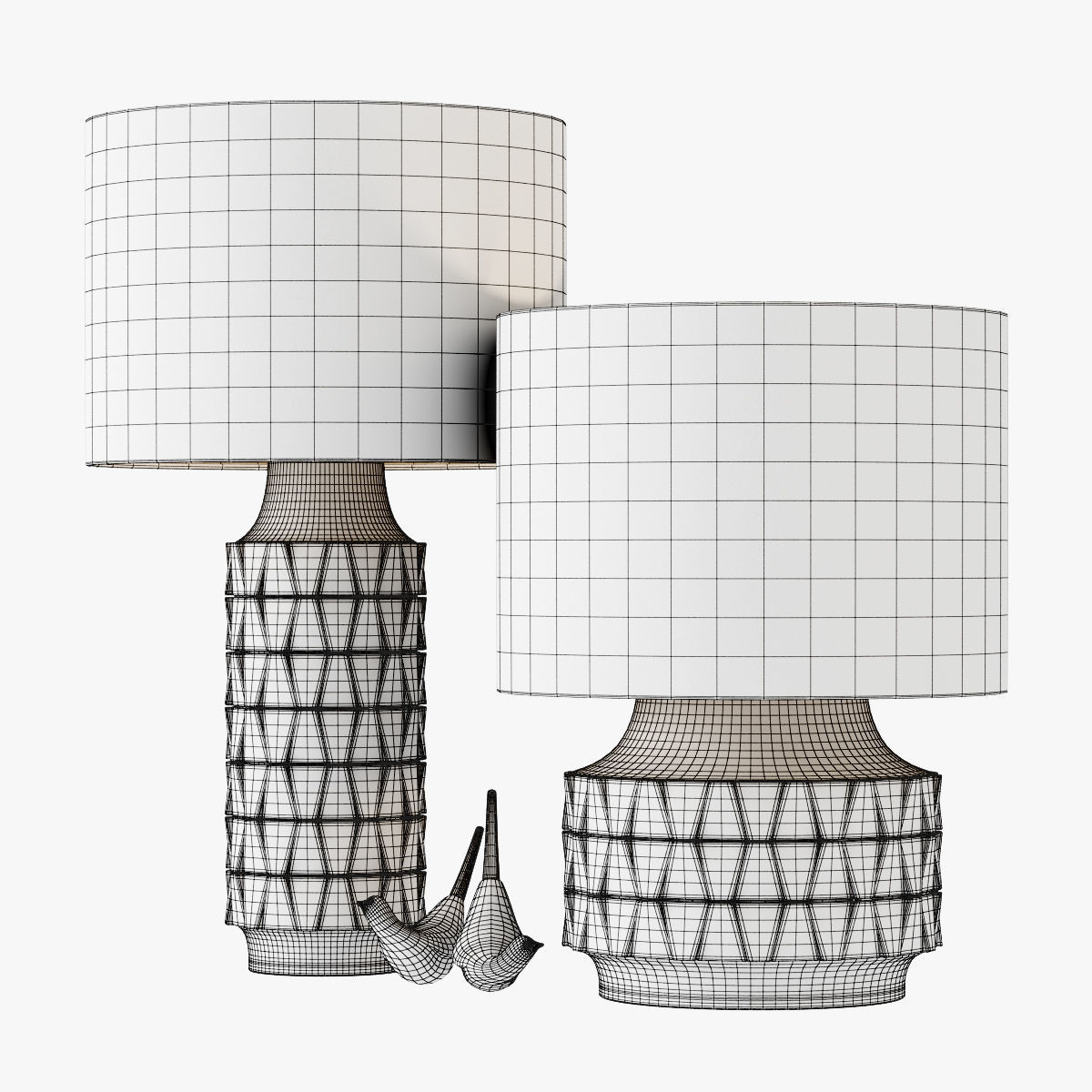 Ceramic Texture Table Lamp - Tall 3D model | CGTrader