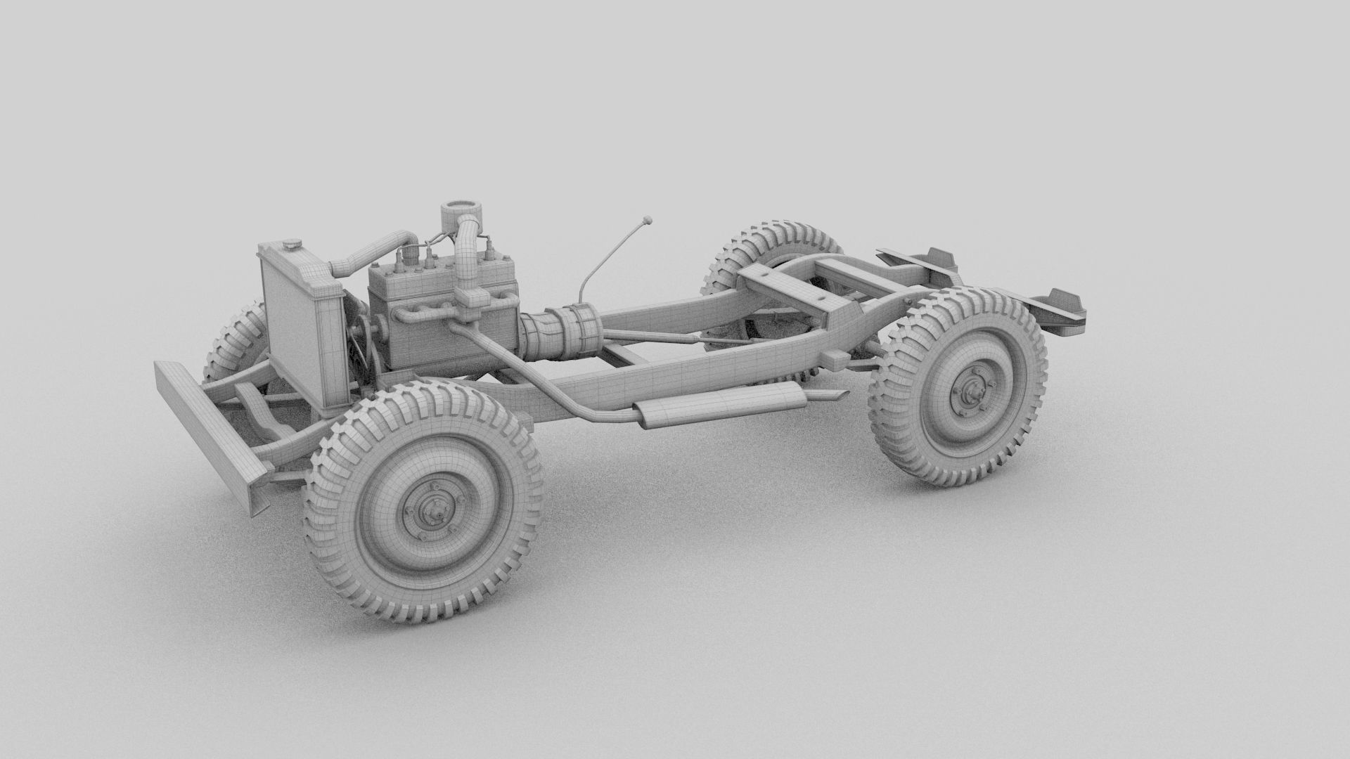 Full w chassis Jeep Willys MB Military rev 3D model | CGTrader
