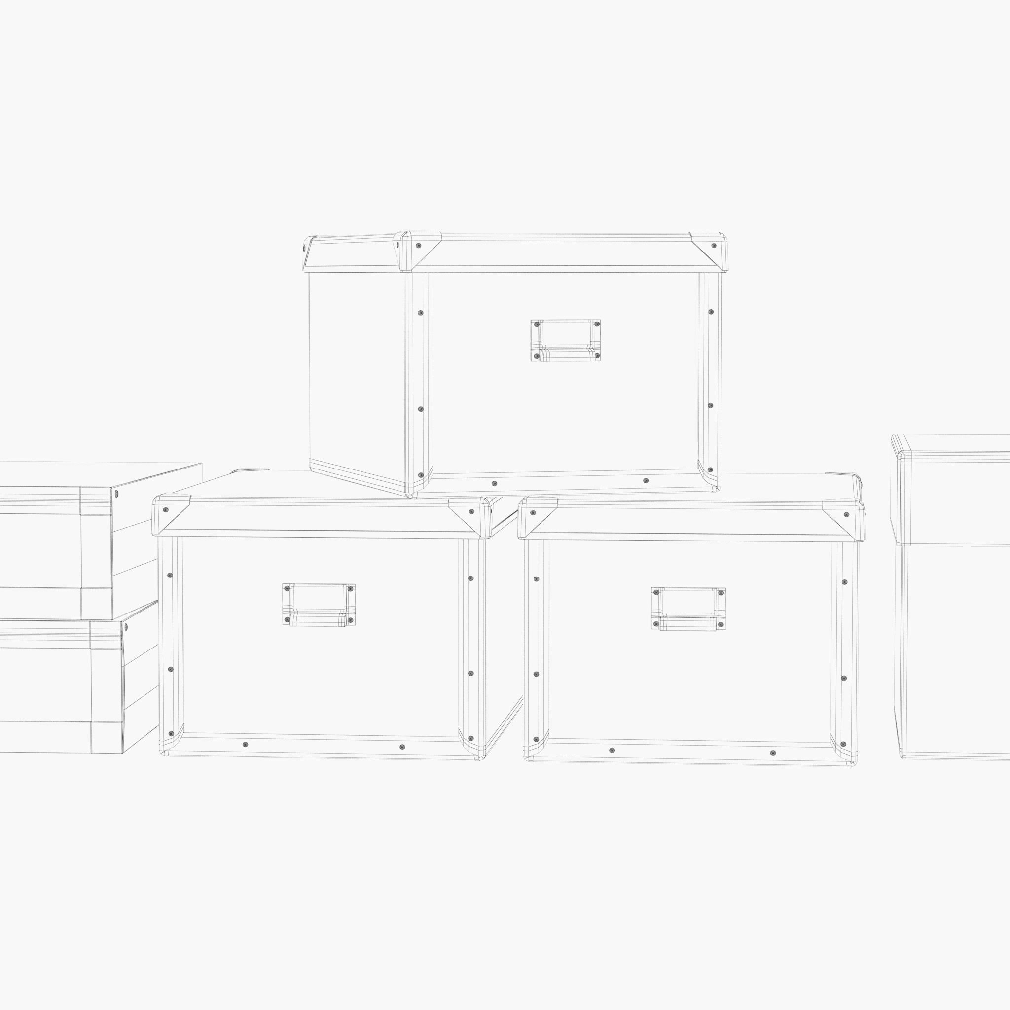 Collection of storage boxes 3D model | CGTrader