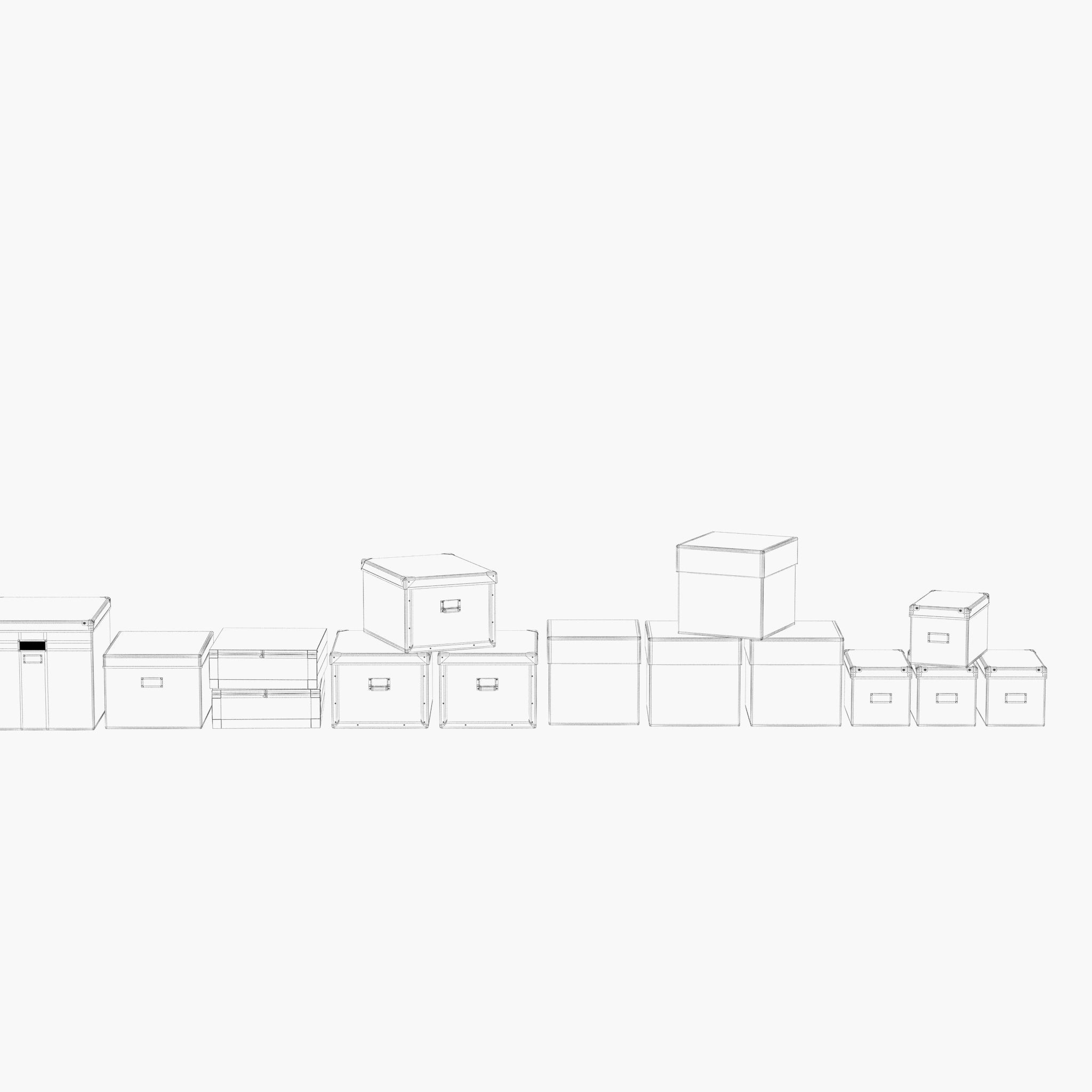 Collection of storage boxes 3D model | CGTrader