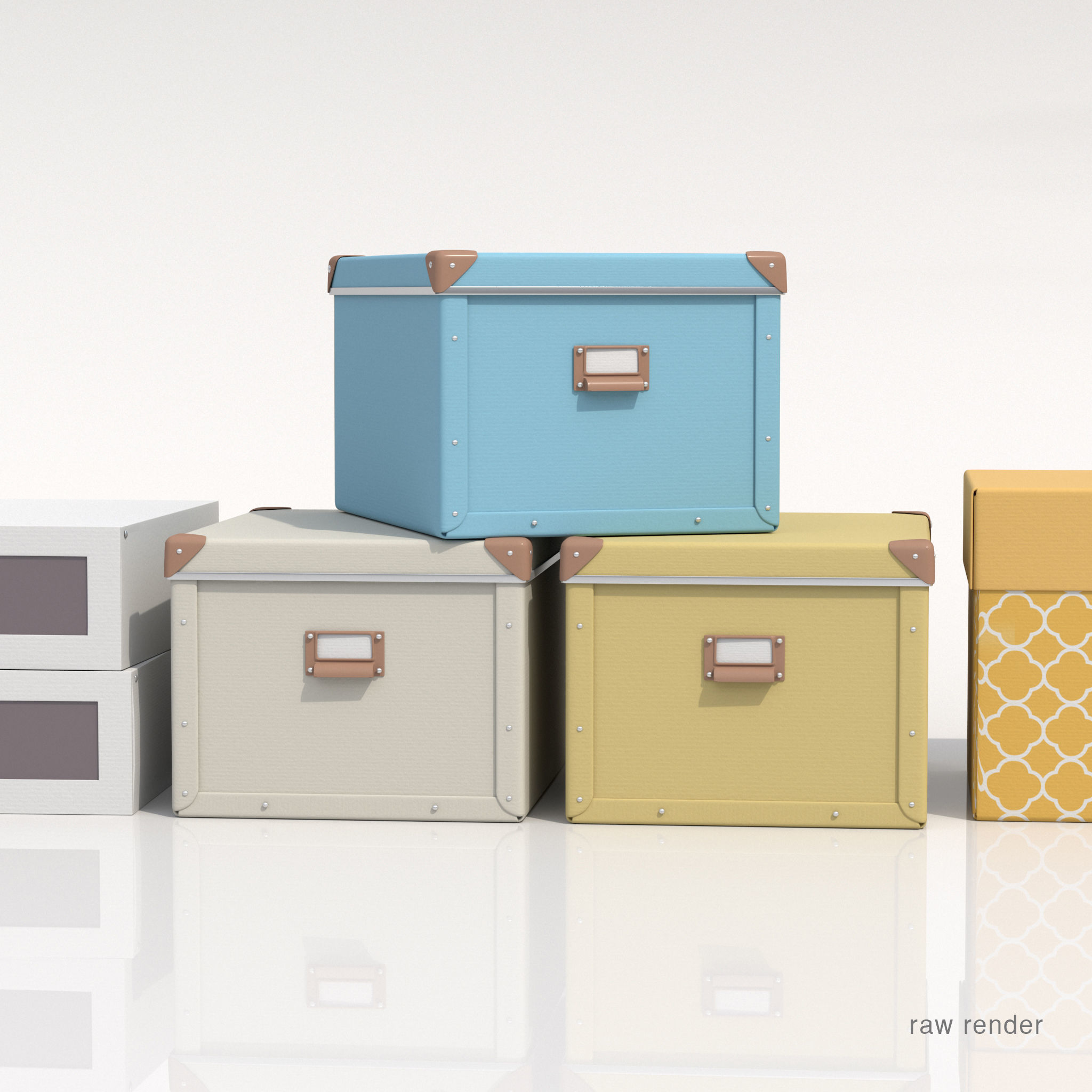 Collection of storage boxes 3D model | CGTrader