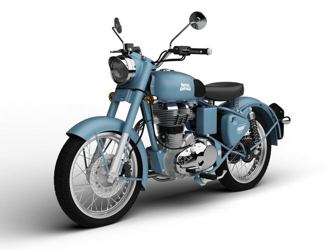 Royal Enfield Classic Squadron Blue 2016 3D Model MAX OBJ 3DS FBX C4D ...