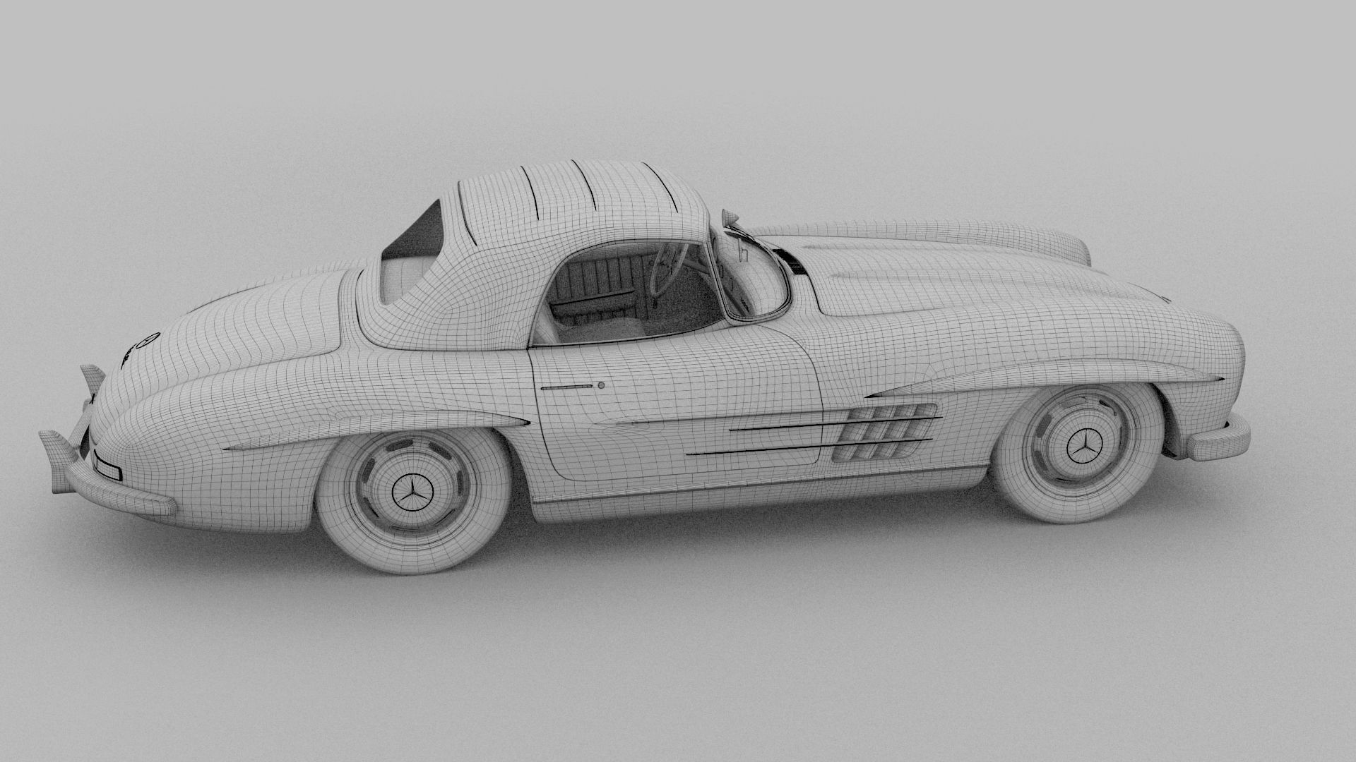 Mercedes 300SL Roaster Top rev 3D model | CGTrader