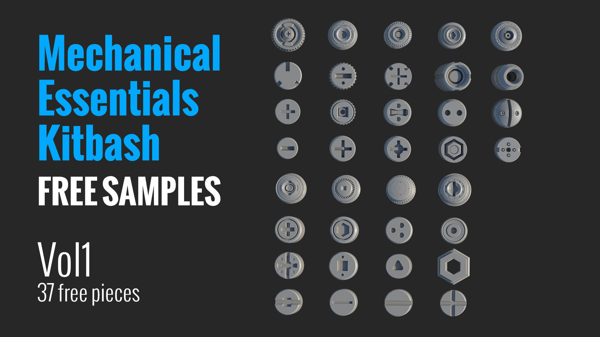 Mechanical Essentials Kitbash - Free samples free VR / AR / low-poly 3D ...
