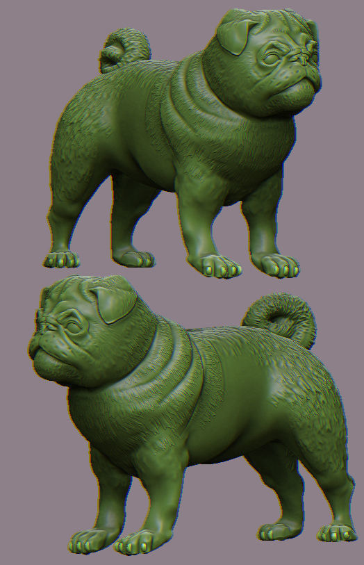 Pug dog 3D model 3D printable | CGTrader