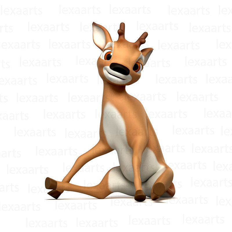 Cartoon Deer 3D model rigged | CGTrader