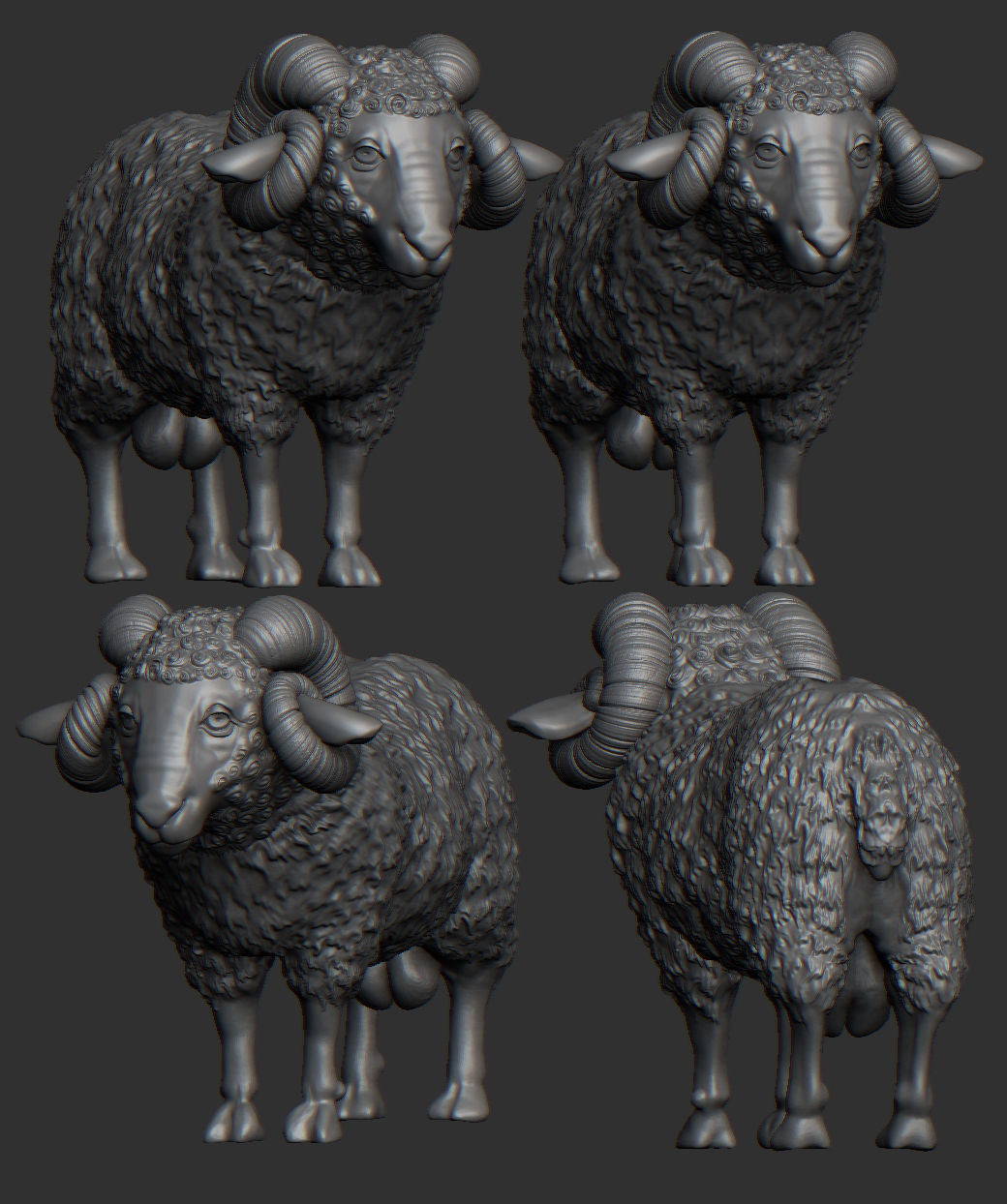 mountain ram 3D model 3D printable | CGTrader