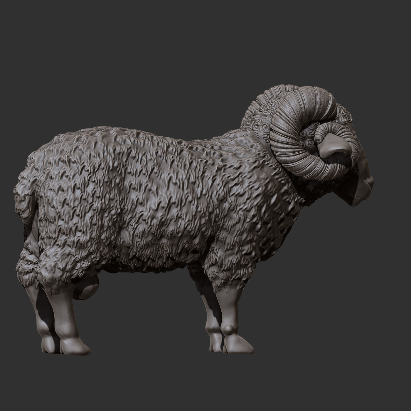 mountain ram 3D model 3D printable | CGTrader