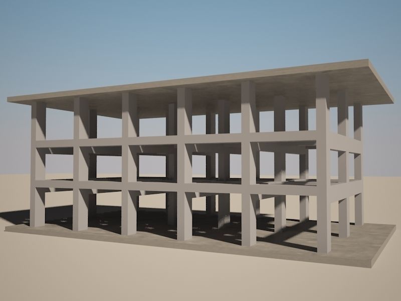 Column Beam structure 3D model | CGTrader
