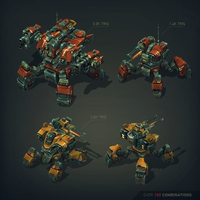 3D model Mech Constructor - Spiders and Tanks VR / AR / low-poly rigged animated | CGTrader