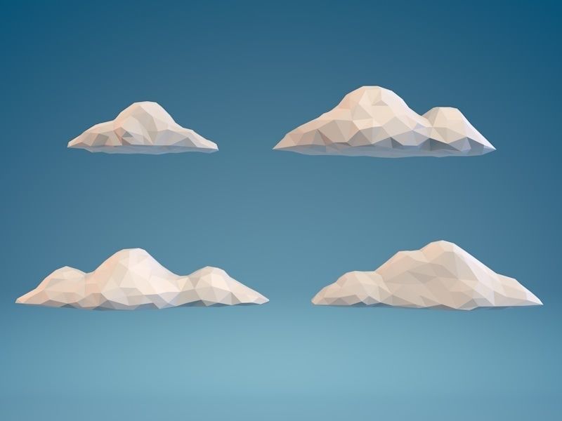 3D model Low Poly Clouds Part 2 VR / AR / low-poly | CGTrader
