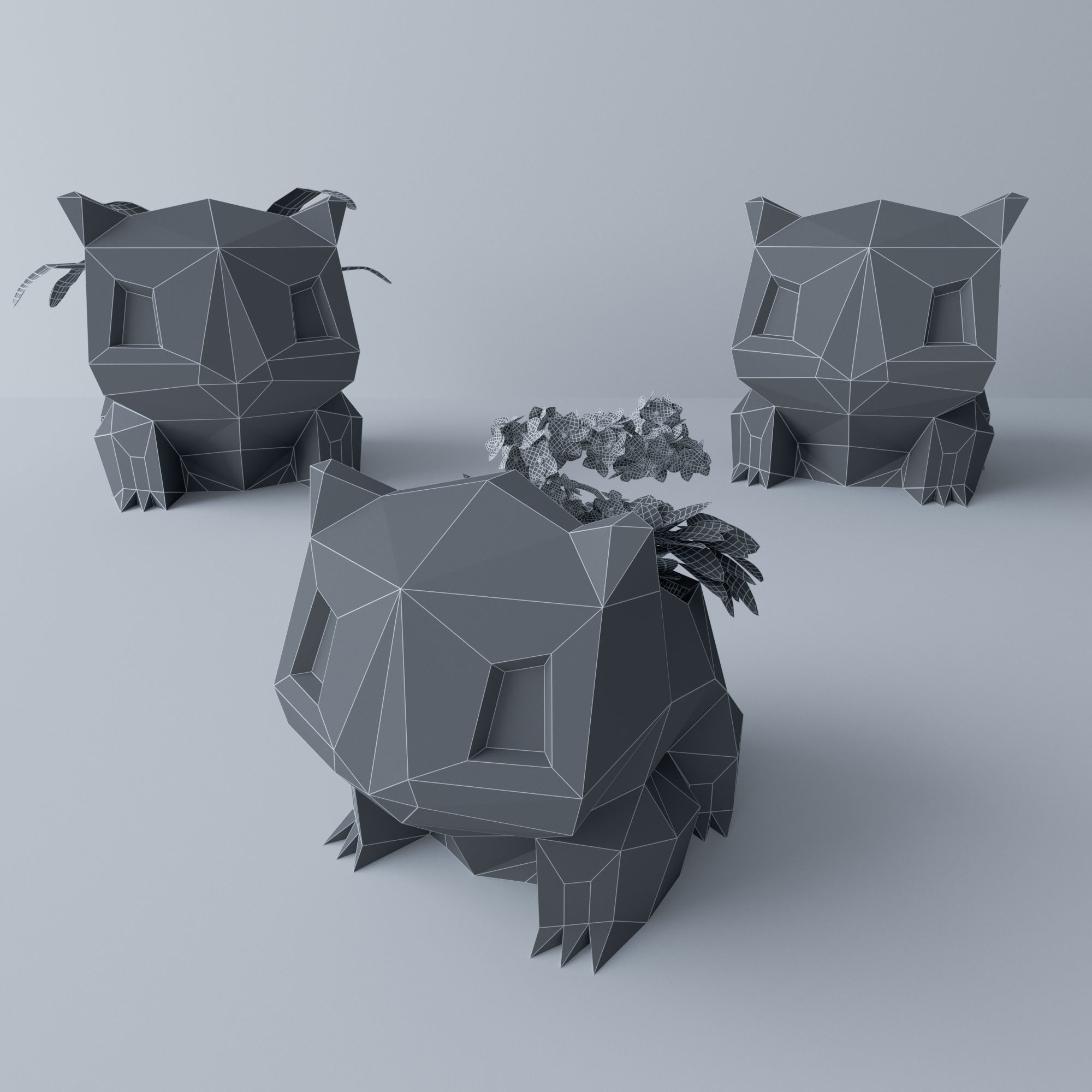 3D model Flower pot bulbasaur VR / AR / low-poly | CGTrader