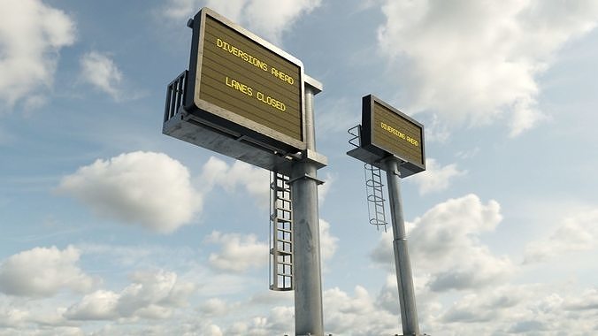 3D model Motorway Signs VR / AR / low-poly | CGTrader