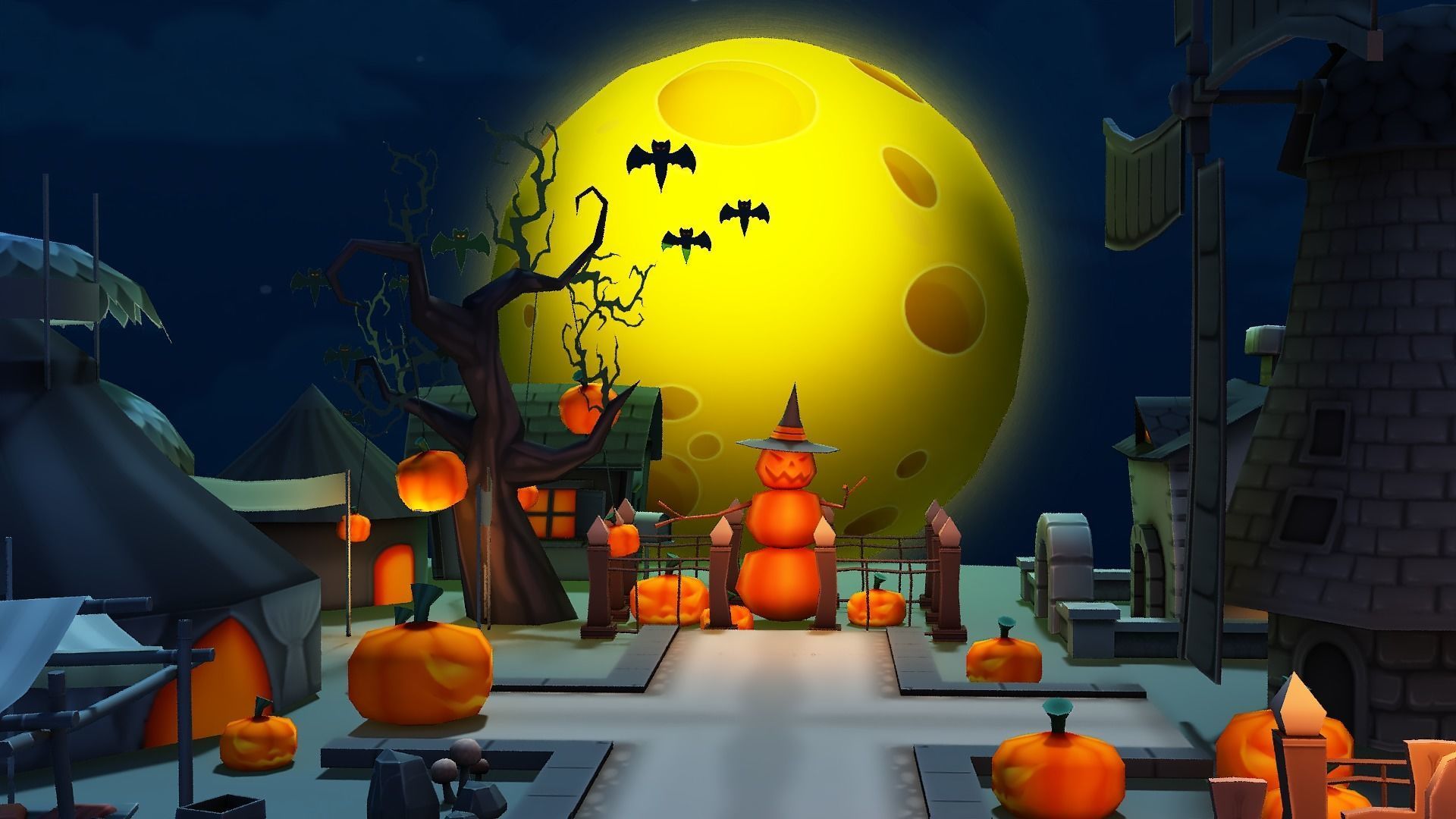 3D model Cartoon Halloween Farm VR / AR / low-poly | CGTrader