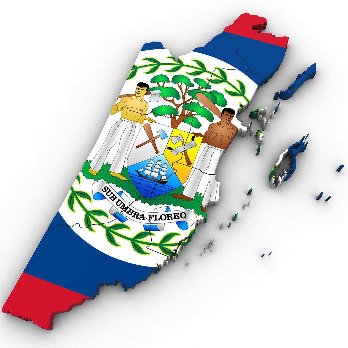 3d Political Map of Belize 3D model | CGTrader