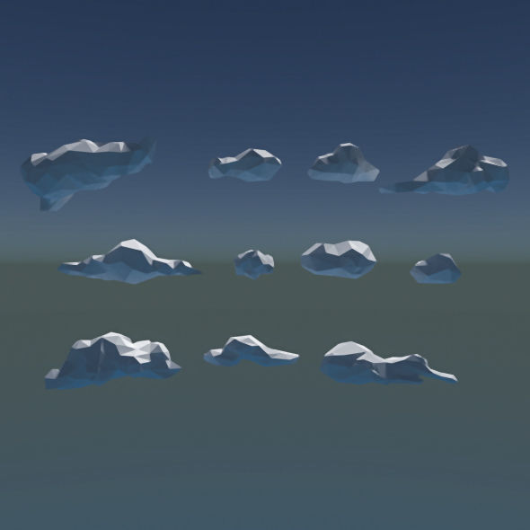 3D model Low Poly Cloud Pack VR / AR / low-poly | CGTrader