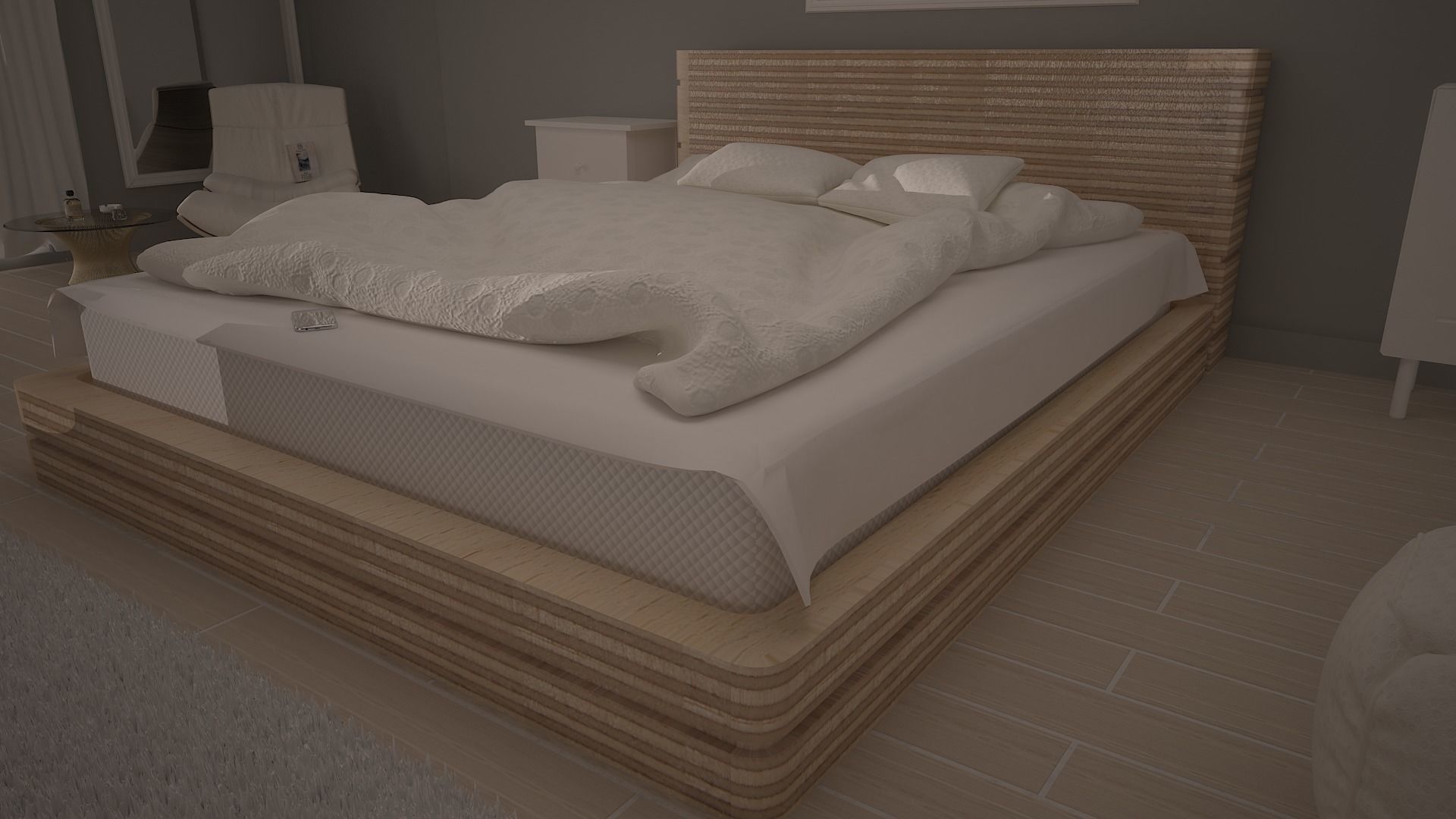 Simple Bed 3d Model Rigged Cgtrader