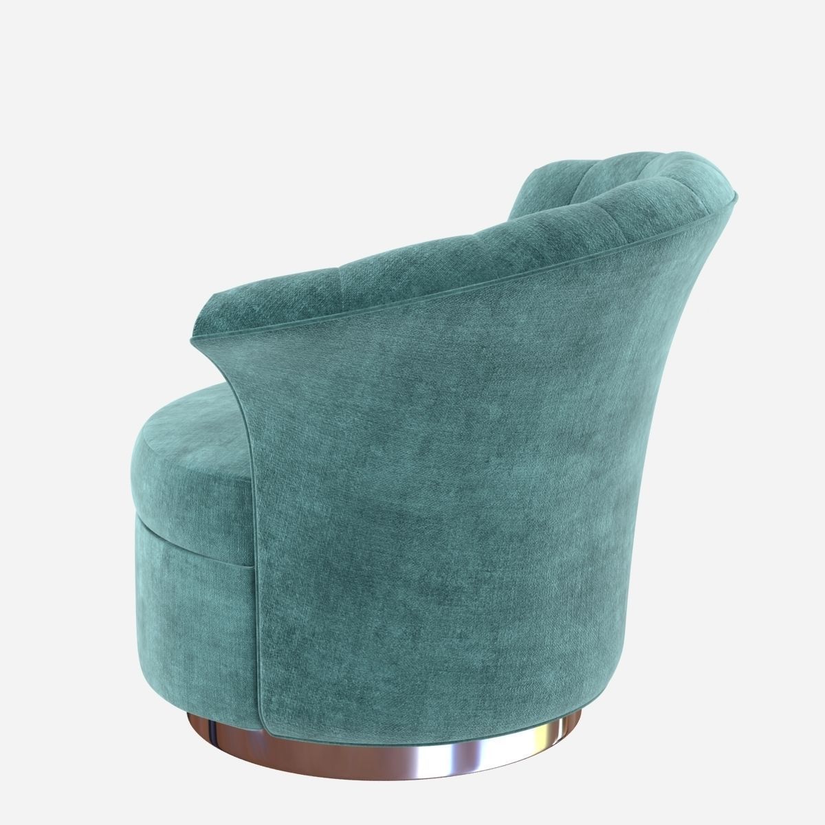 Custom made rounded lounge chair in cyan upholstery 3D model | CGTrader