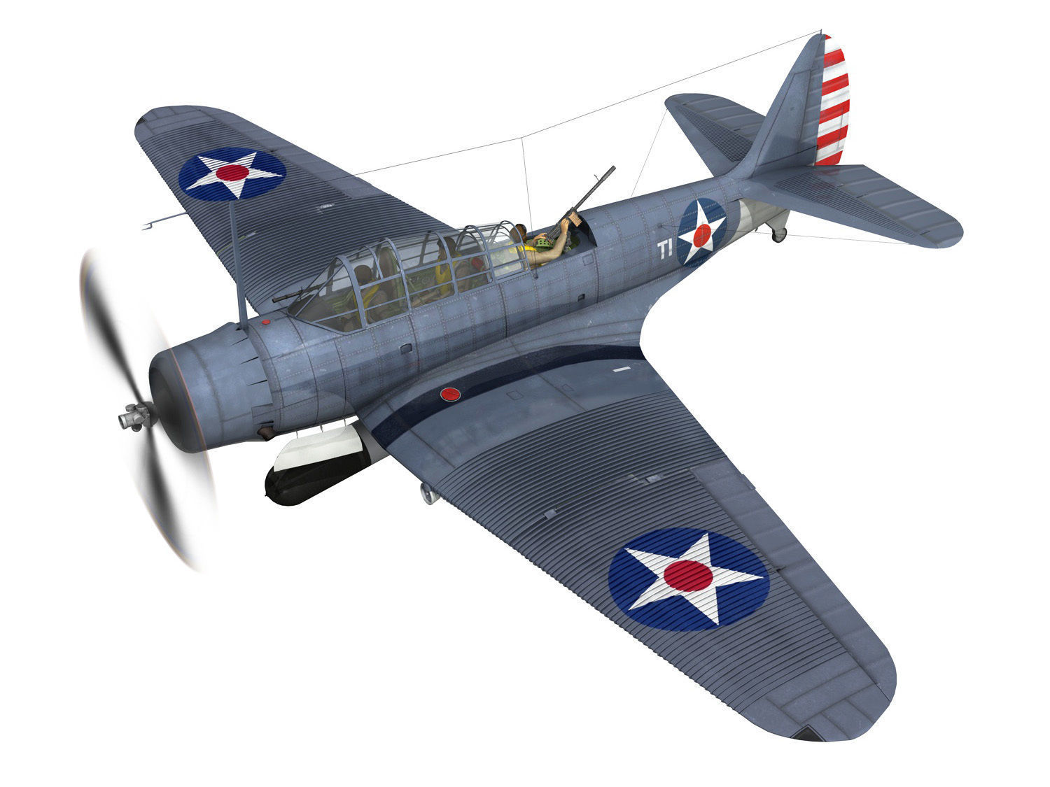 Douglas TDB-1 Devastator - T1 3D model | CGTrader