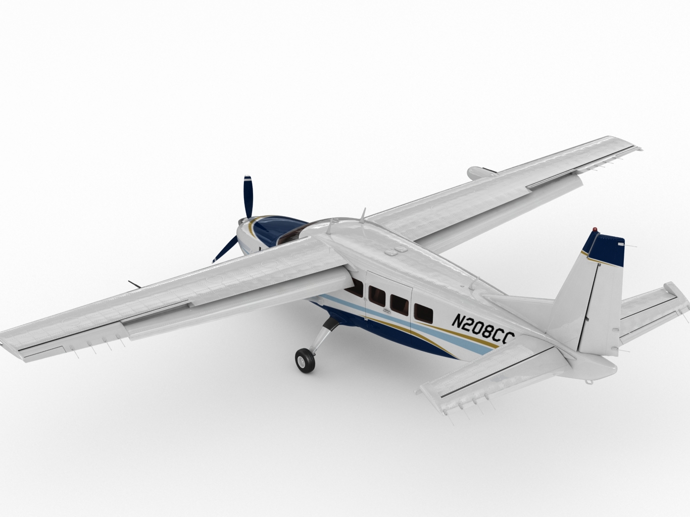Cessna 208 Caravan 3D model rigged | CGTrader