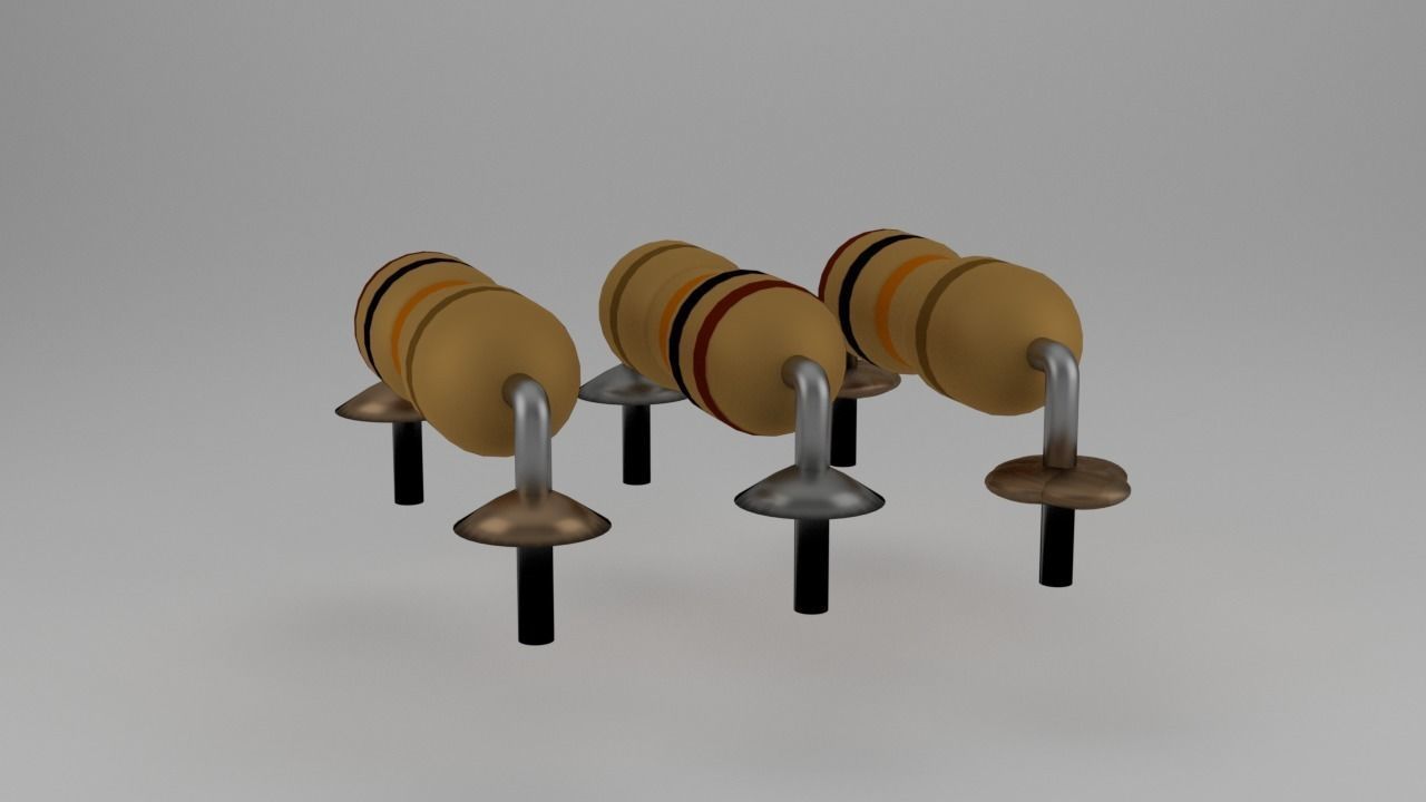 3D model Resistor - Through Hole with Solder VR / AR / low-poly | CGTrader