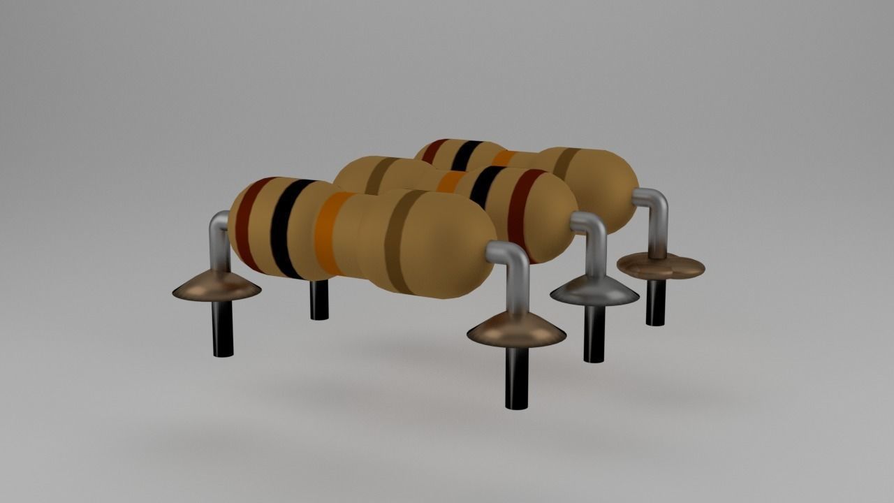 3D model Resistor - Through Hole with Solder VR / AR / low-poly | CGTrader