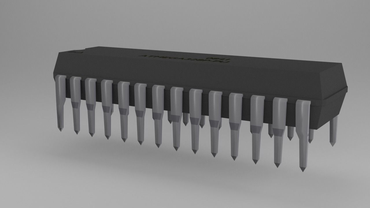 ATMega328P-PU Microcontroller free VR / AR / low-poly 3D model animated ...