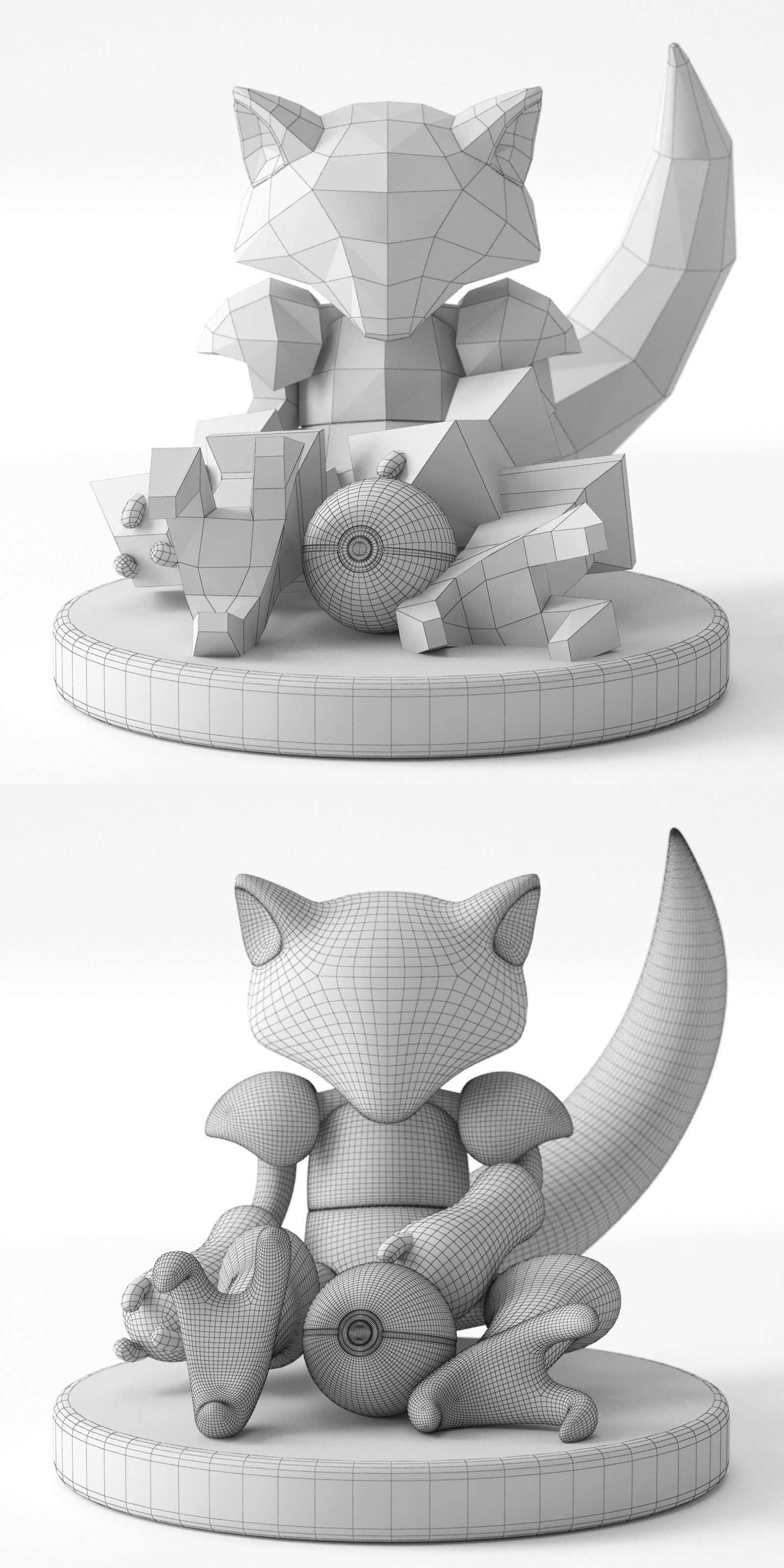 Pokemon Abra ceramic model 3D model | CGTrader