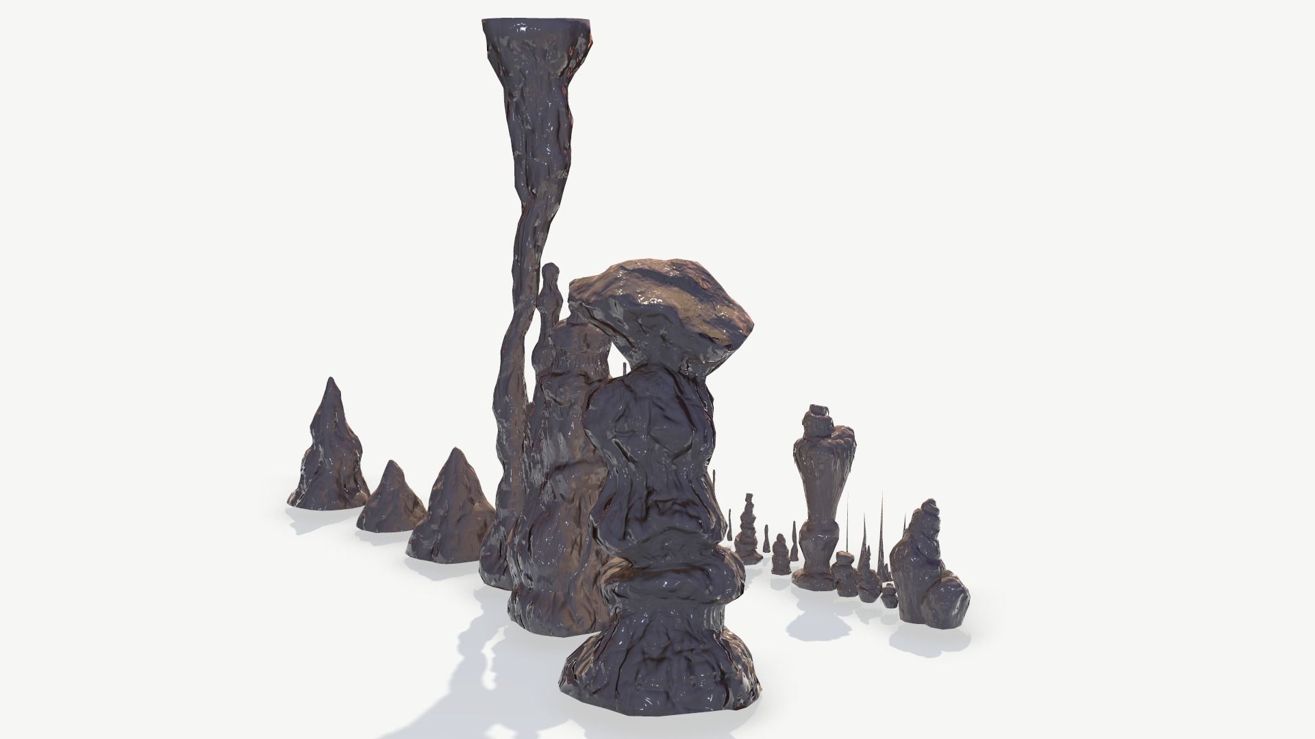 3D model Stalagmites Models Set VR / AR / low-poly | CGTrader