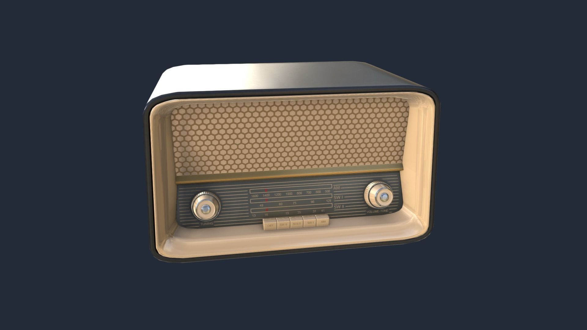 3D model Vintage 50s Radio and Phone VR / AR / low-poly | CGTrader