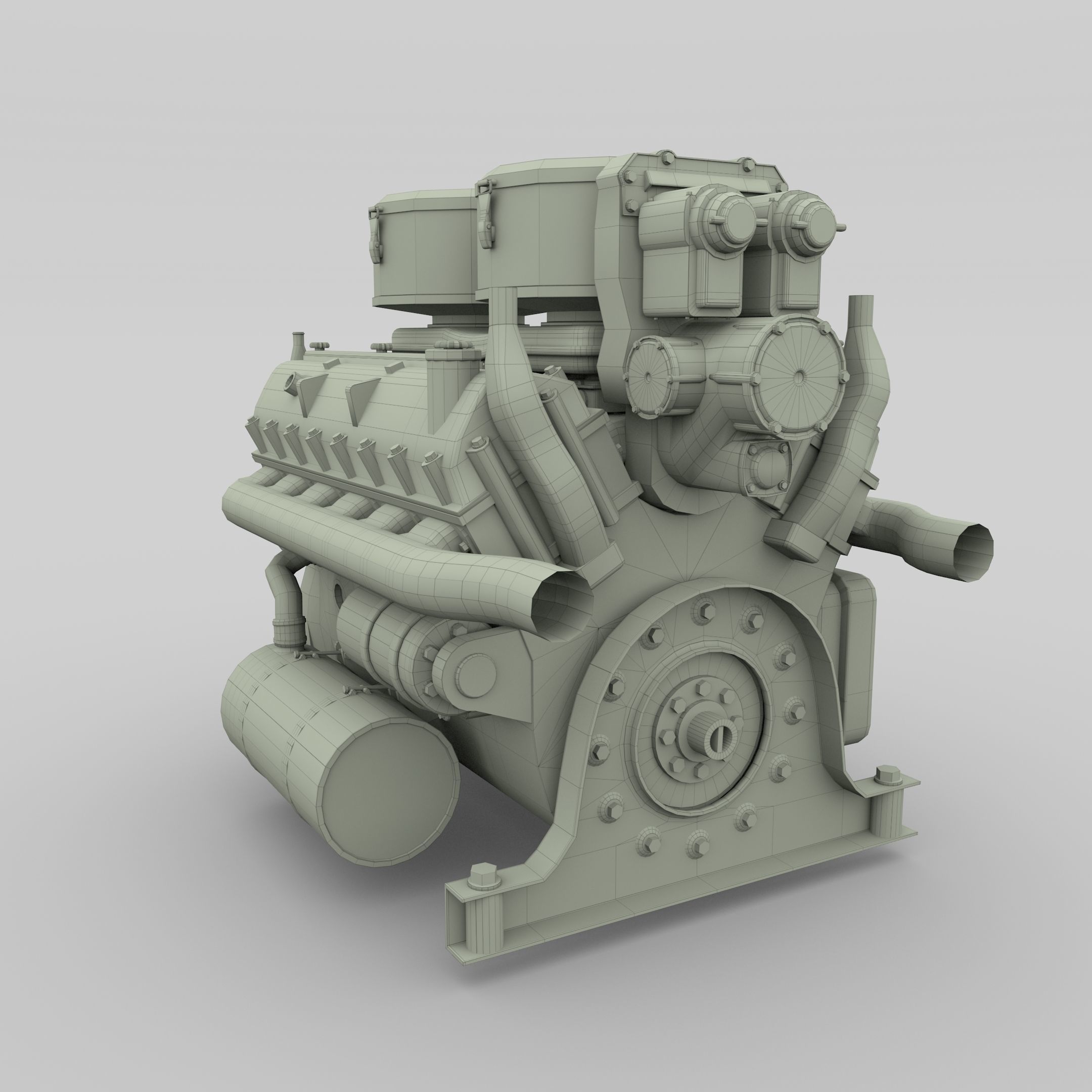 Maybach HL230 Engine Panzer Tiger Unit 3D model | CGTrader