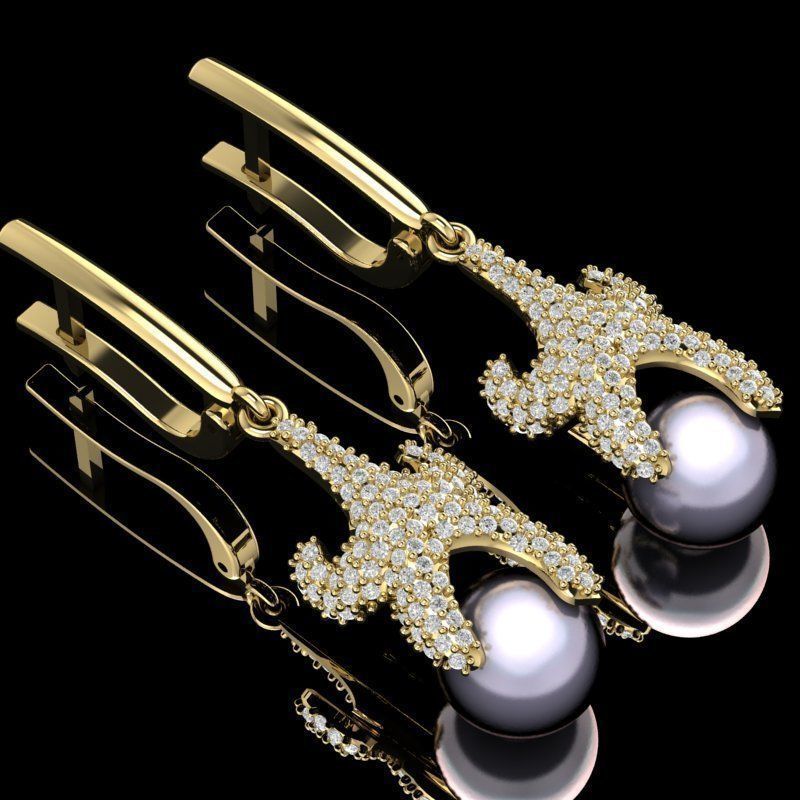 Earring STAR 3D model 3D printable | CGTrader