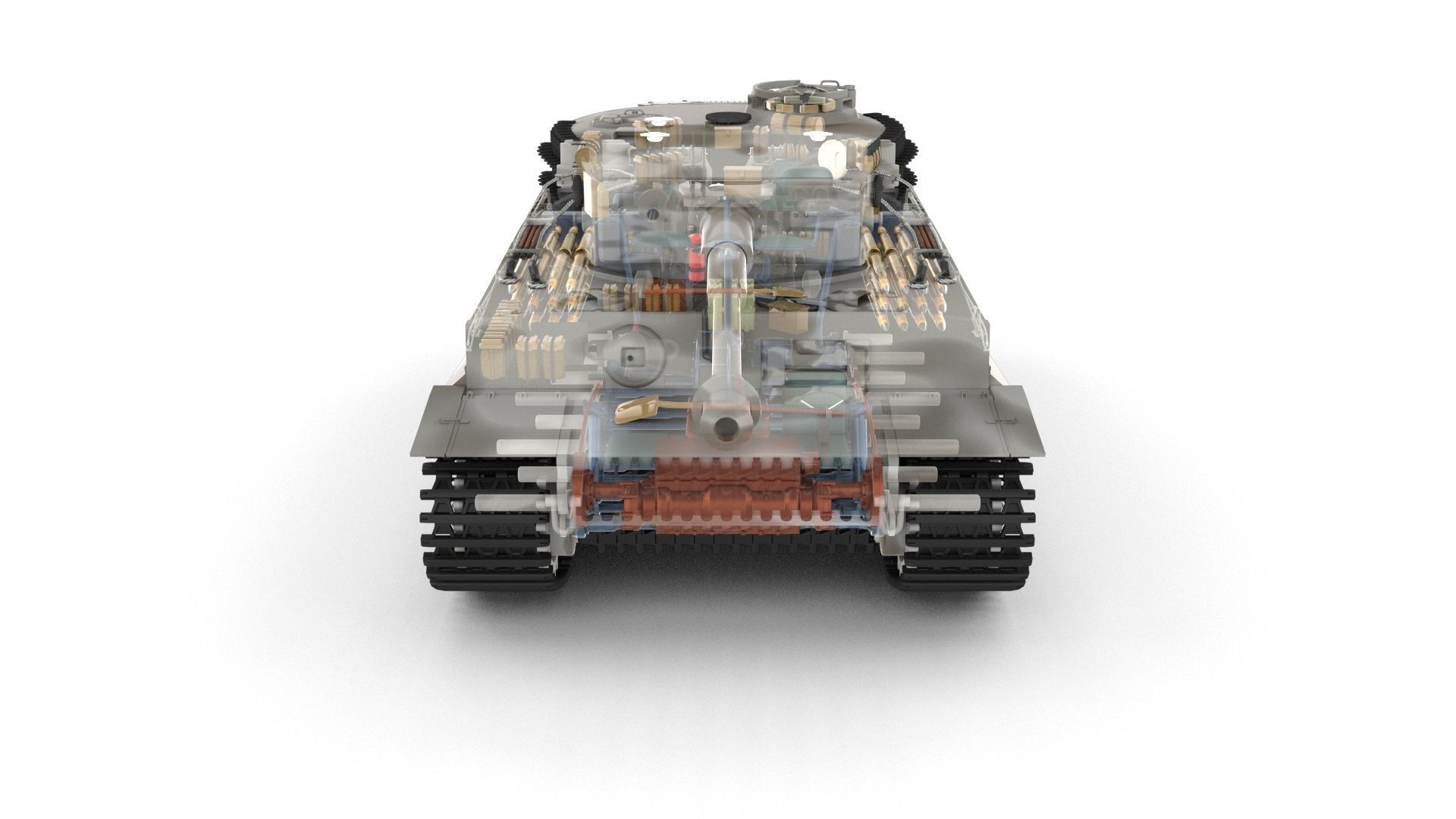 Fully built Panzer Tiger Tank Late 1944 v3 interior and engine 3D model ...