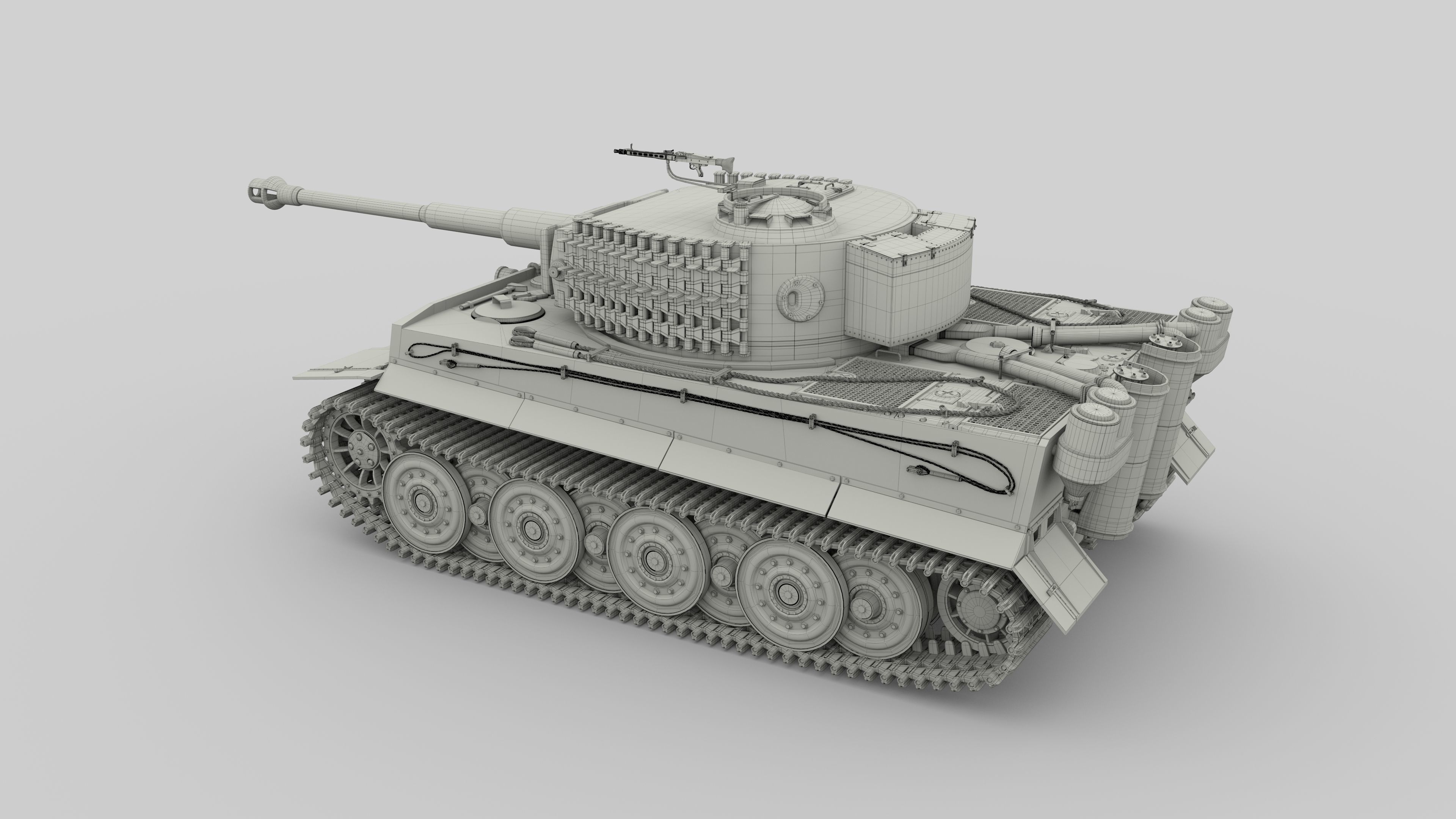 Fully built Panzer Tiger Tank Late 1944 v3 interior and engine 3D model ...