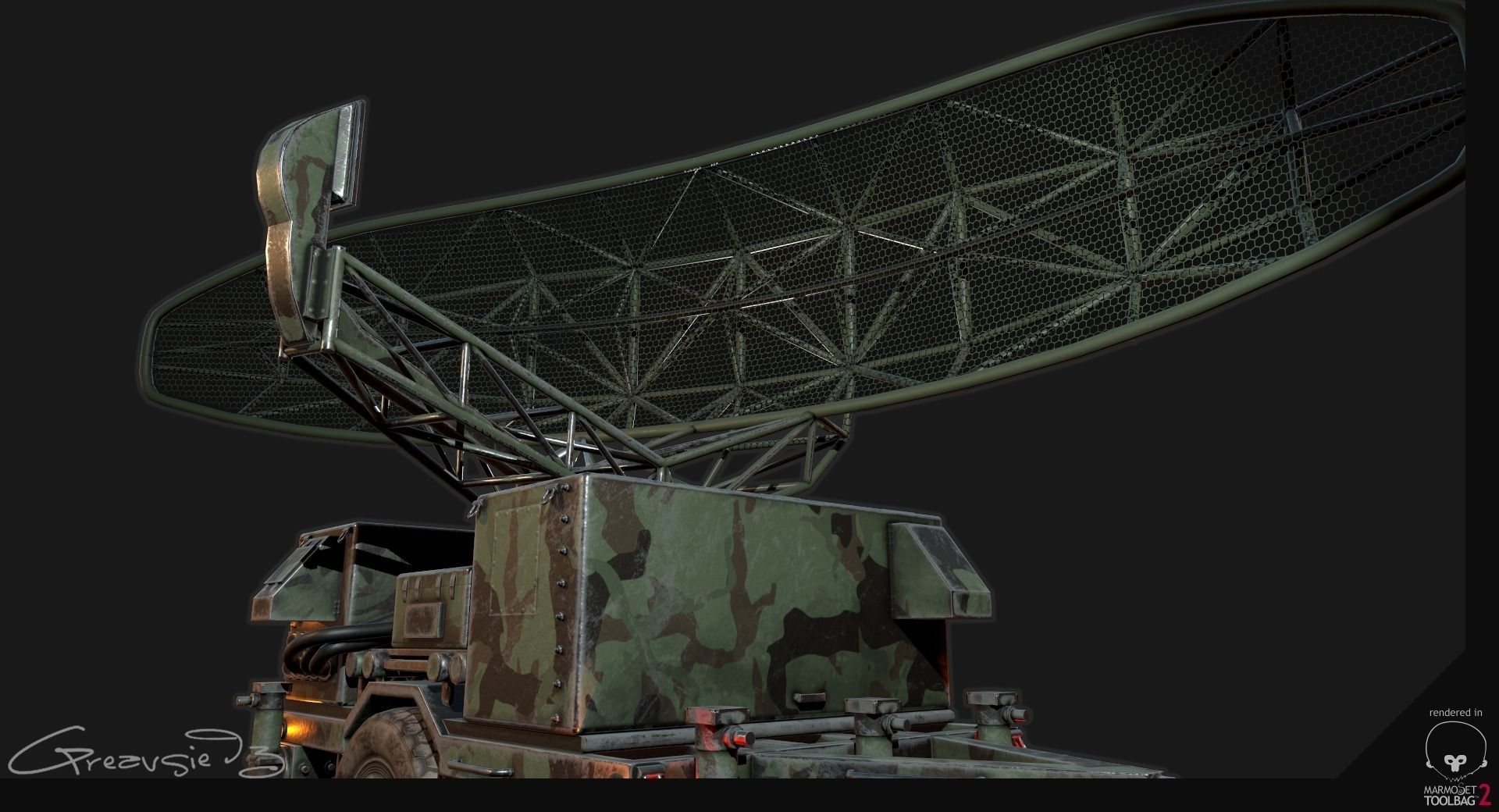 3D model Low Poly PBR Sentinel Radar - Pulse Acquisition Radar VR / AR ...