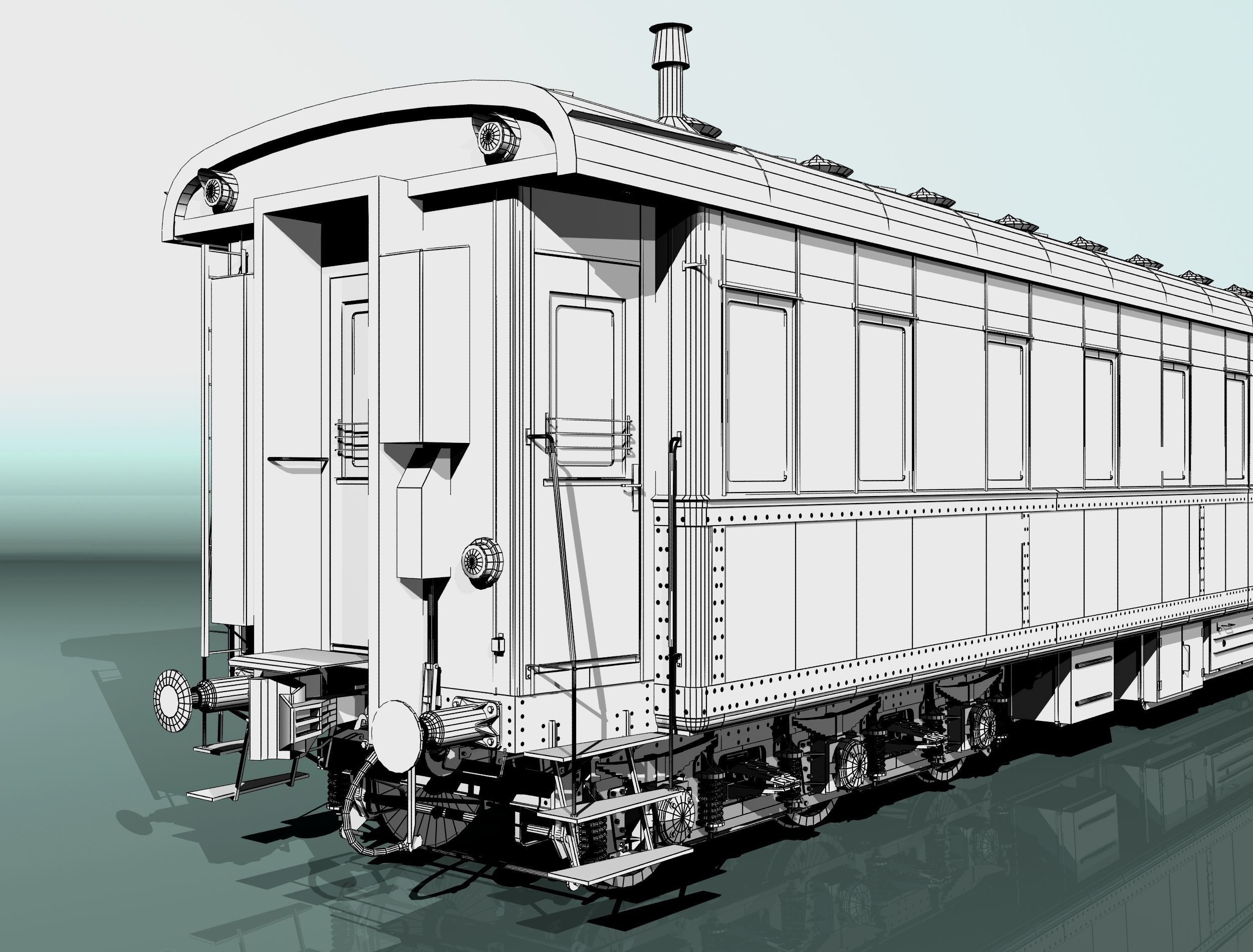 6-axle passenger railcar 3D model | CGTrader