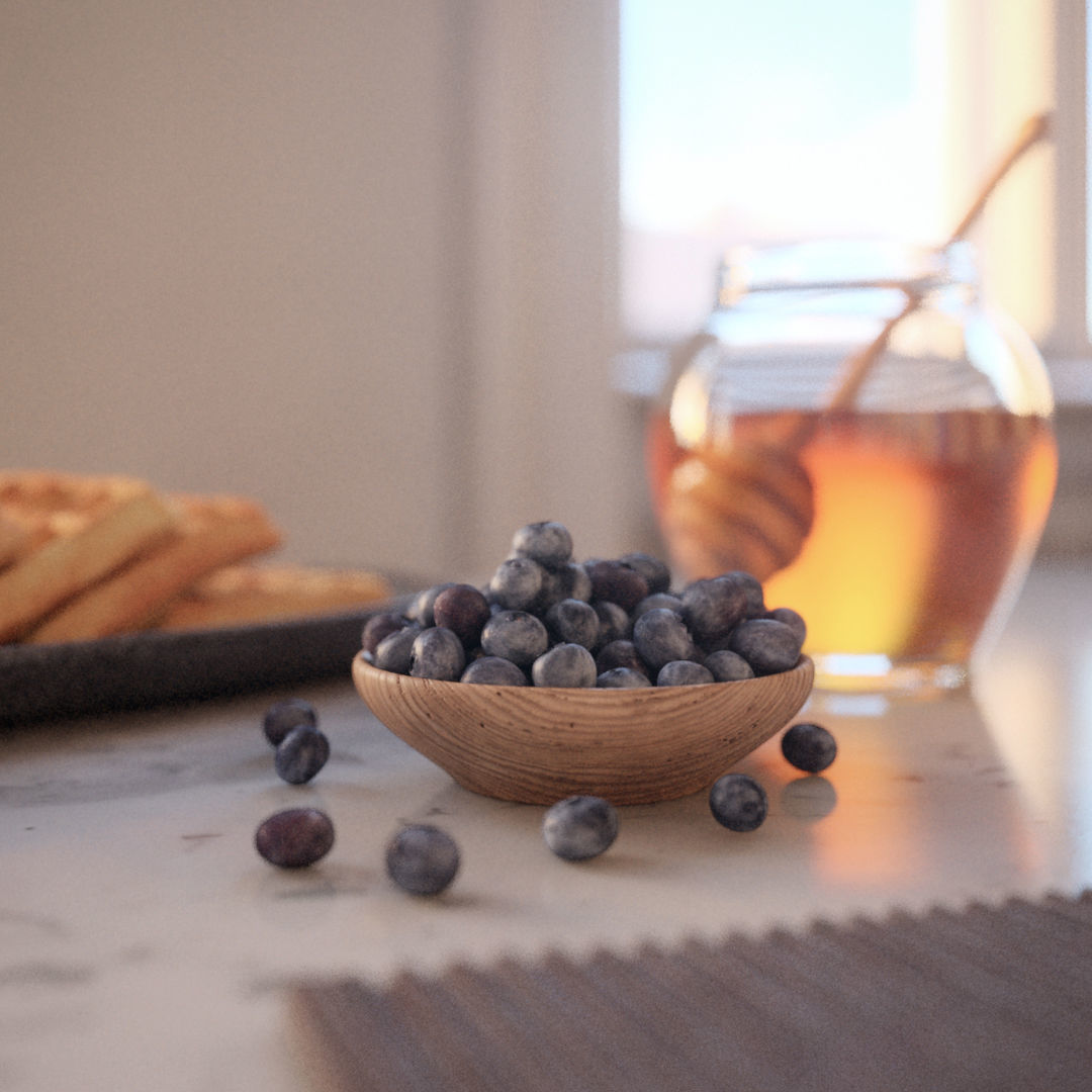 Butter Waffles Breakfast 3D model | CGTrader