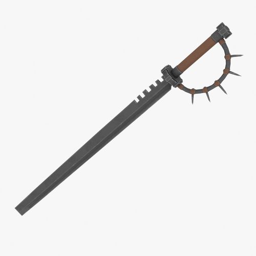 3D model Sword with a spiked handle VR / AR / low-poly | CGTrader