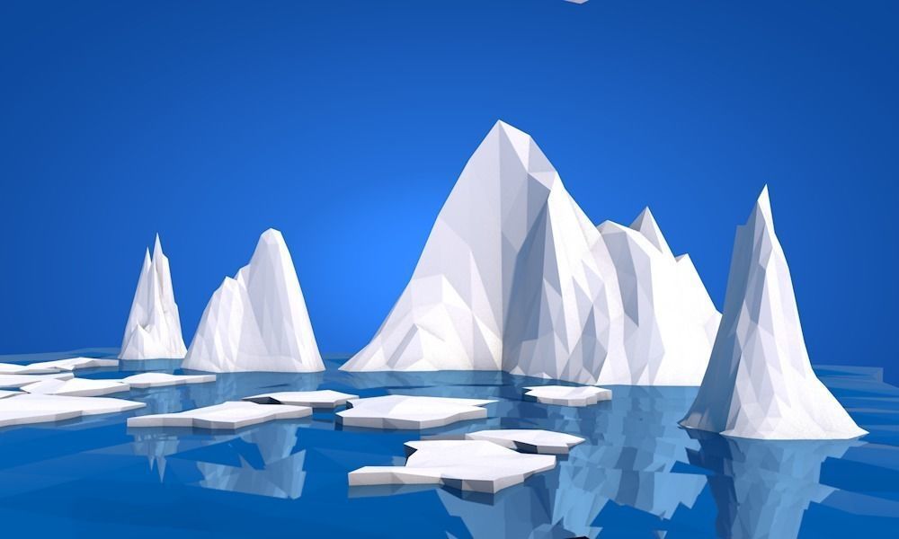 3D model Low Poly Ice Alska VR / AR / low-poly OBJ 3DS FBX C4D ...