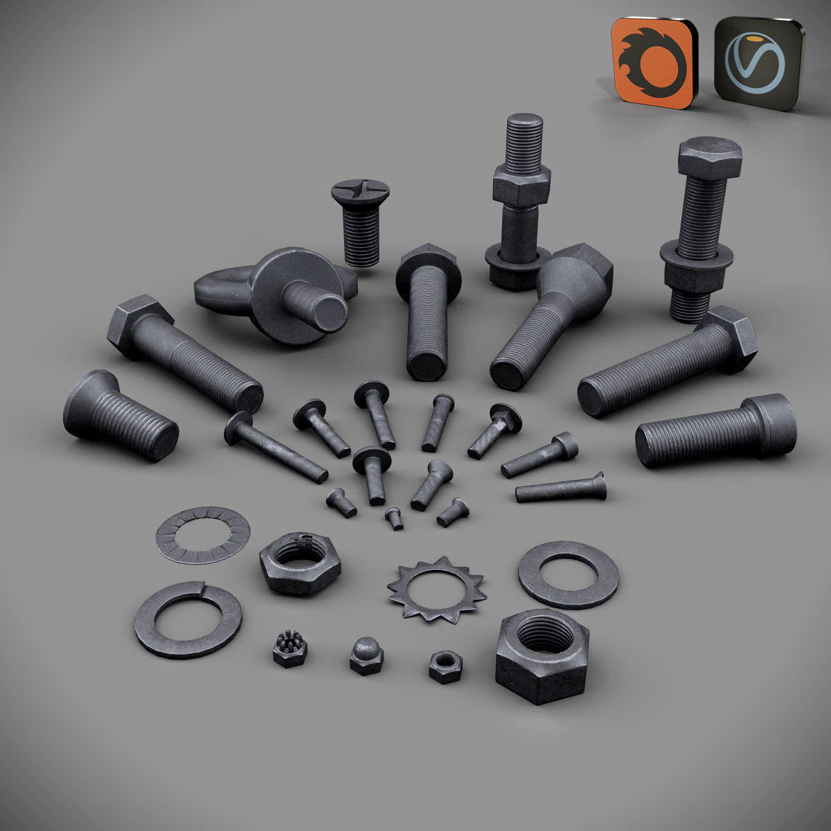 Bolt Pack 3D model | CGTrader