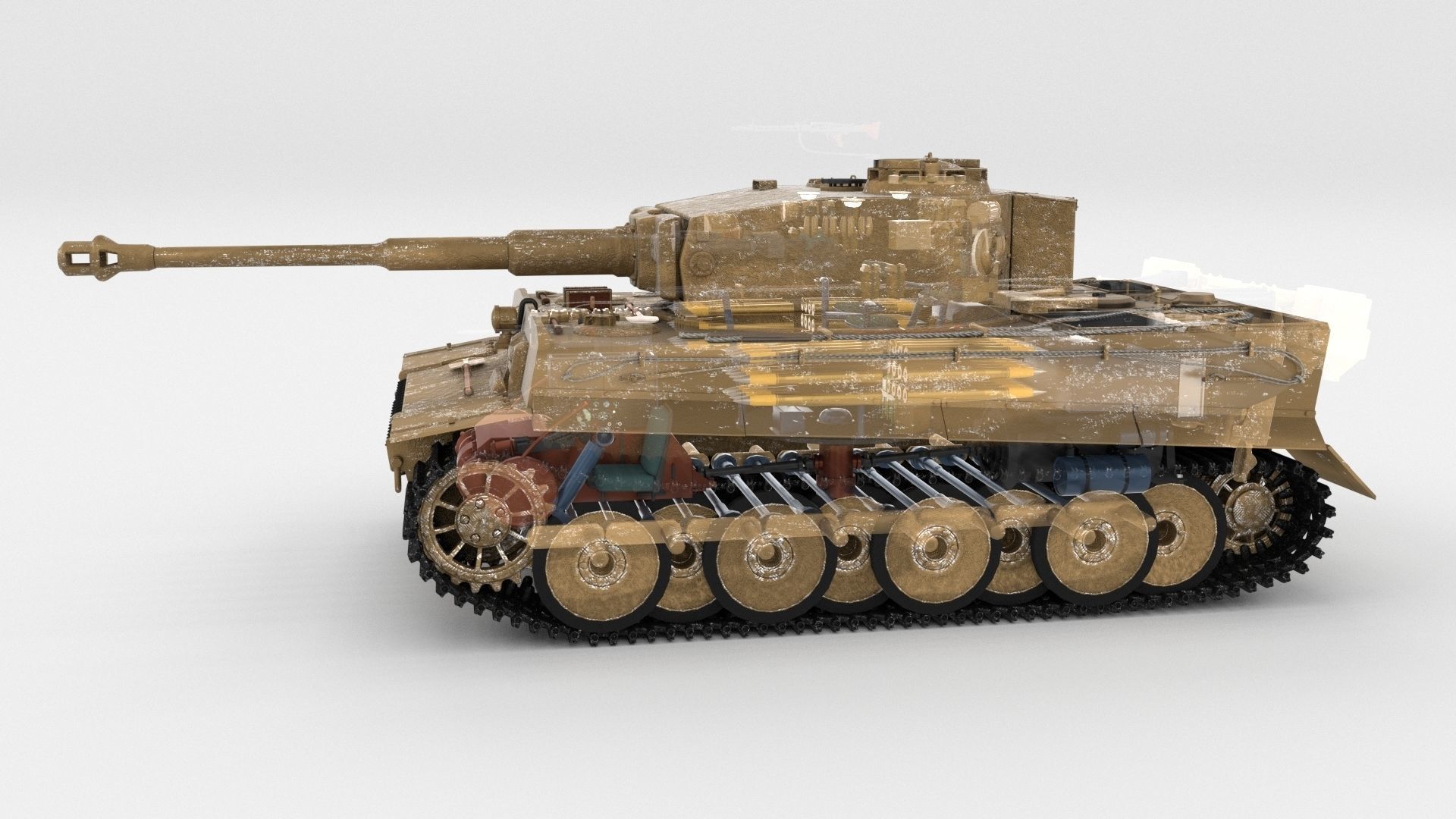 Fully built Panzer Tiger Tank Early interior and engine 3D model | CGTrader