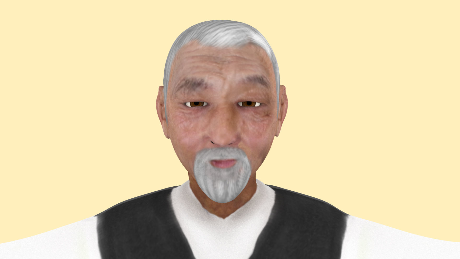 3D model Asian Nomad Old Man Rig VR / AR / low-poly rigged | CGTrader